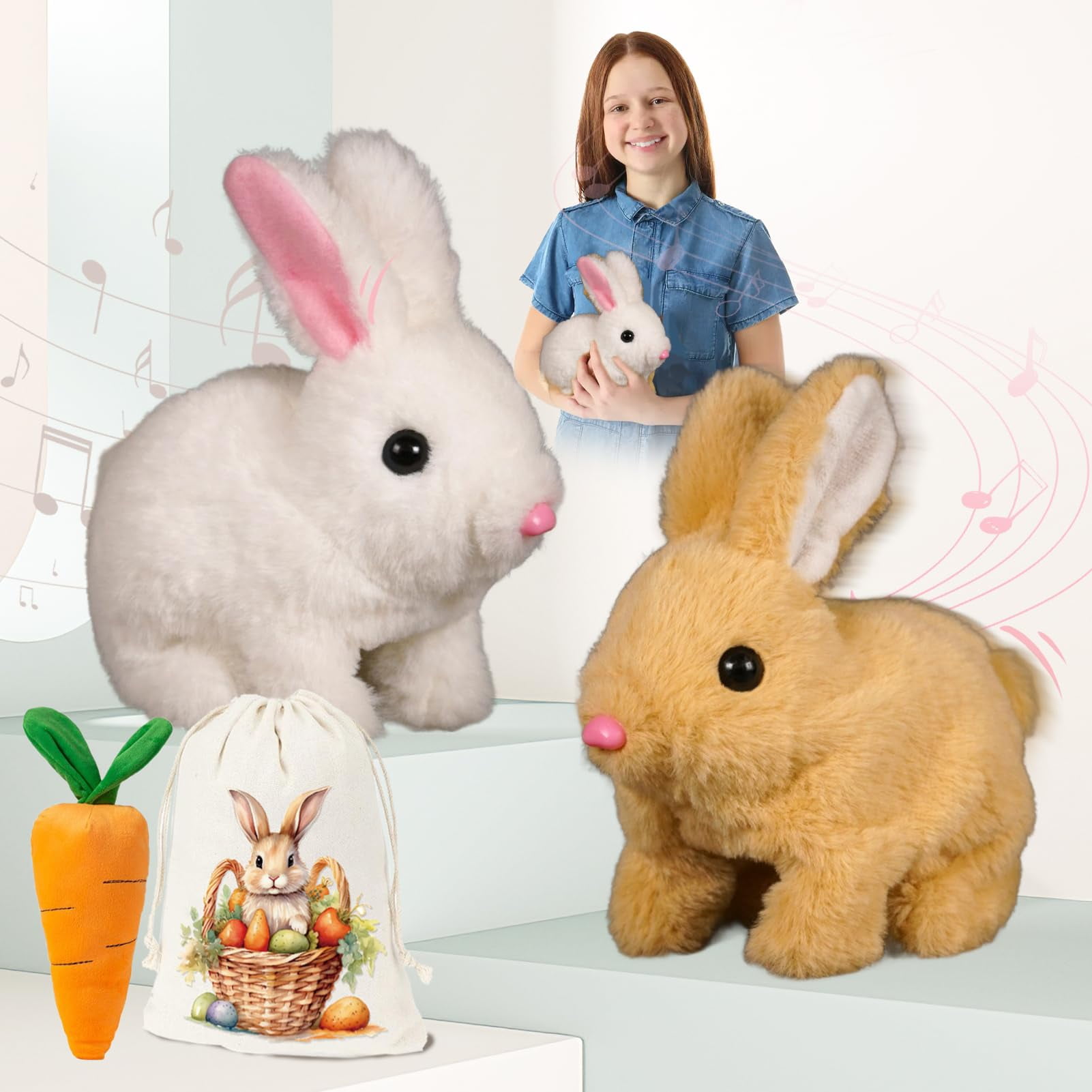 My Realistic Bunny Toy, Interactive Bunny Realistic Bunny - Jumping, Twitching, And Shaking Ears ...