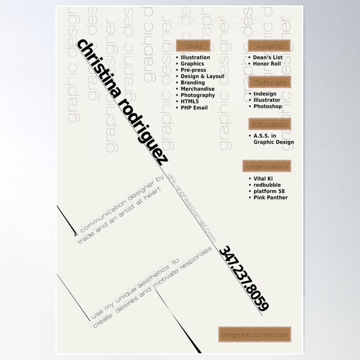 My Resume Poster Wall Art, Modern Wall Decor For Living Room Bedroom ...