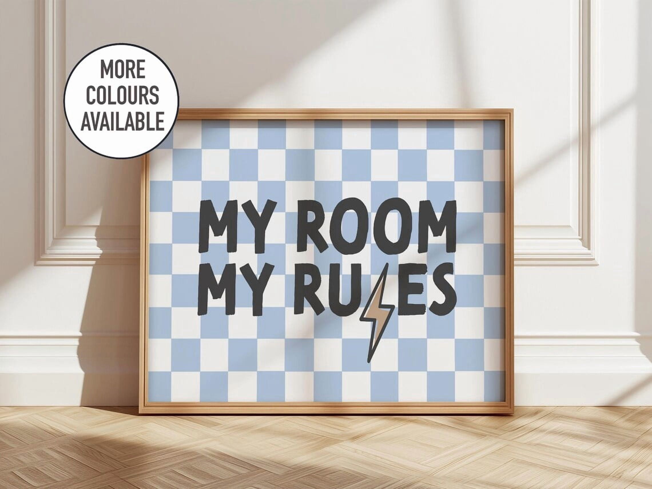 My Room My Rules Boys Bedroom Playroom Wall Art, Unframed Canvas ...
