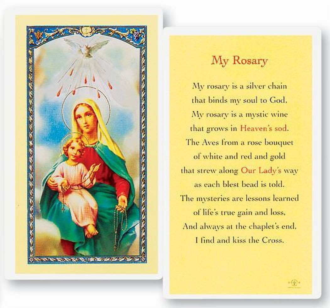 My Rosary Laminated Catholic Prayer Holy Card with Prayer on Back, Pack ...
