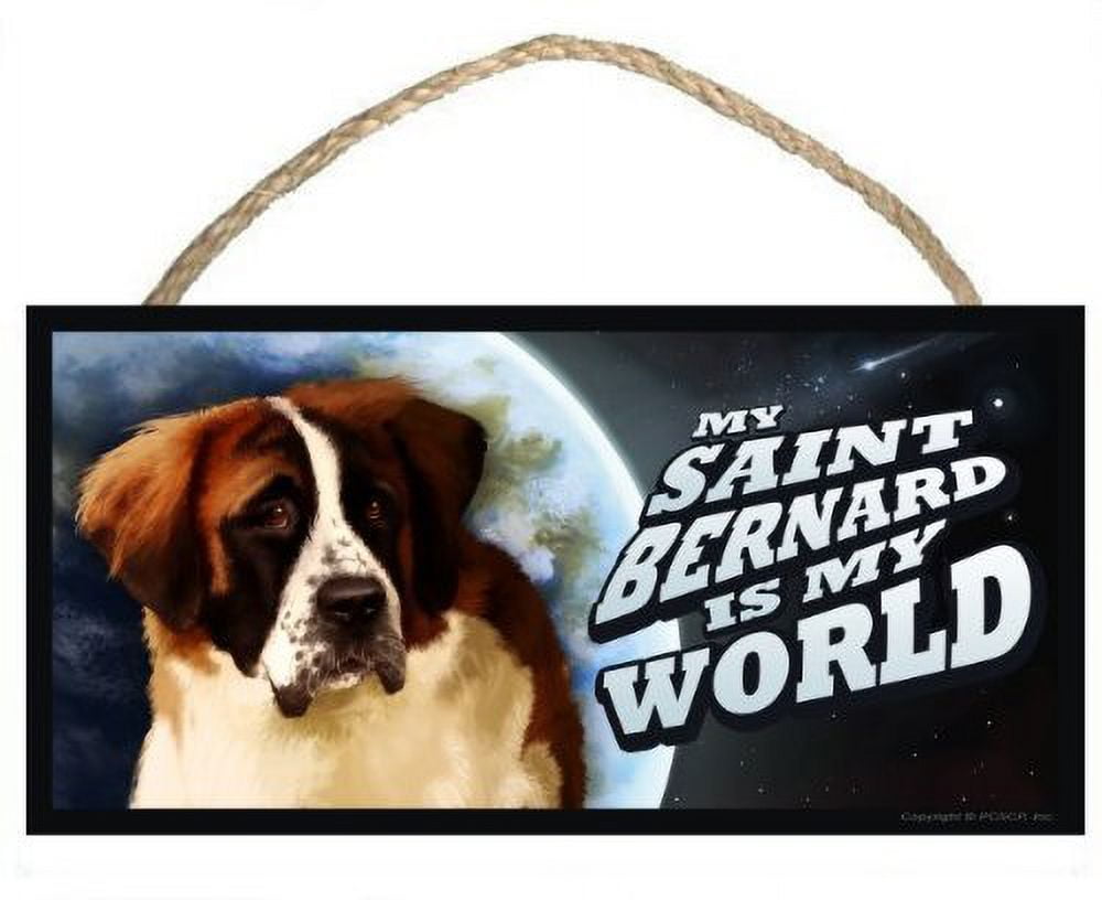 "My Saint Bernard is My World" Dog Sign / Plaque featuring the art of ...