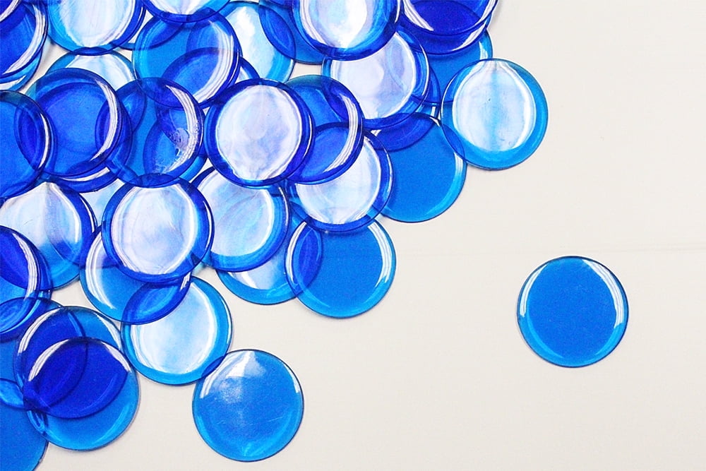 My Scratch Offs 0.75" Blue Translucent Plastic Scratcher Chips, Penny ...