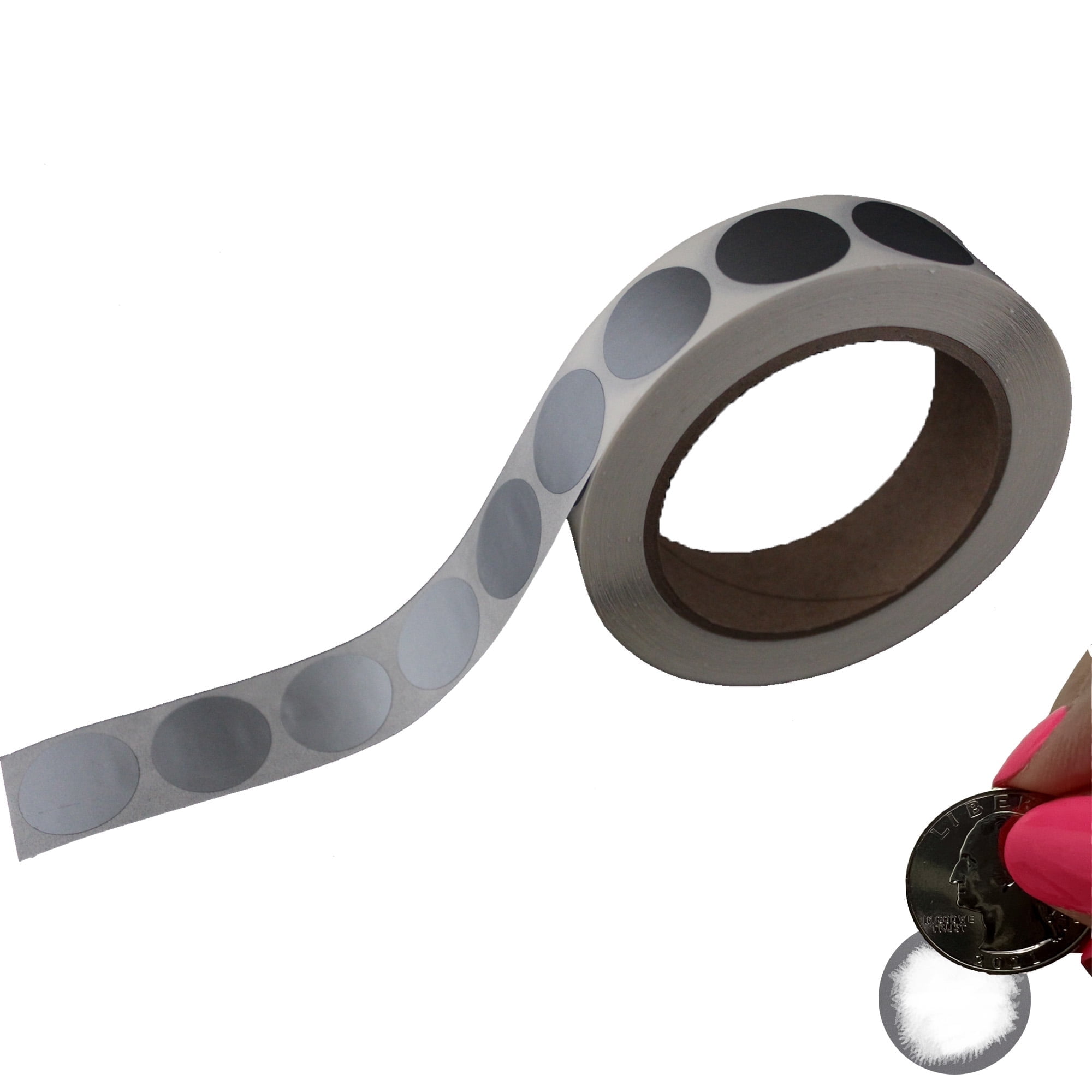 My Scratch Offs 1 Inch Round Circle Roll Silver Scratch Off Stickers ...