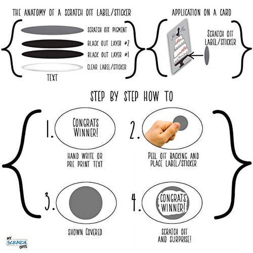 My Scratch Offs 1.5 Inch Silver Heart Scratch Off Sticker Labels - 100 ...