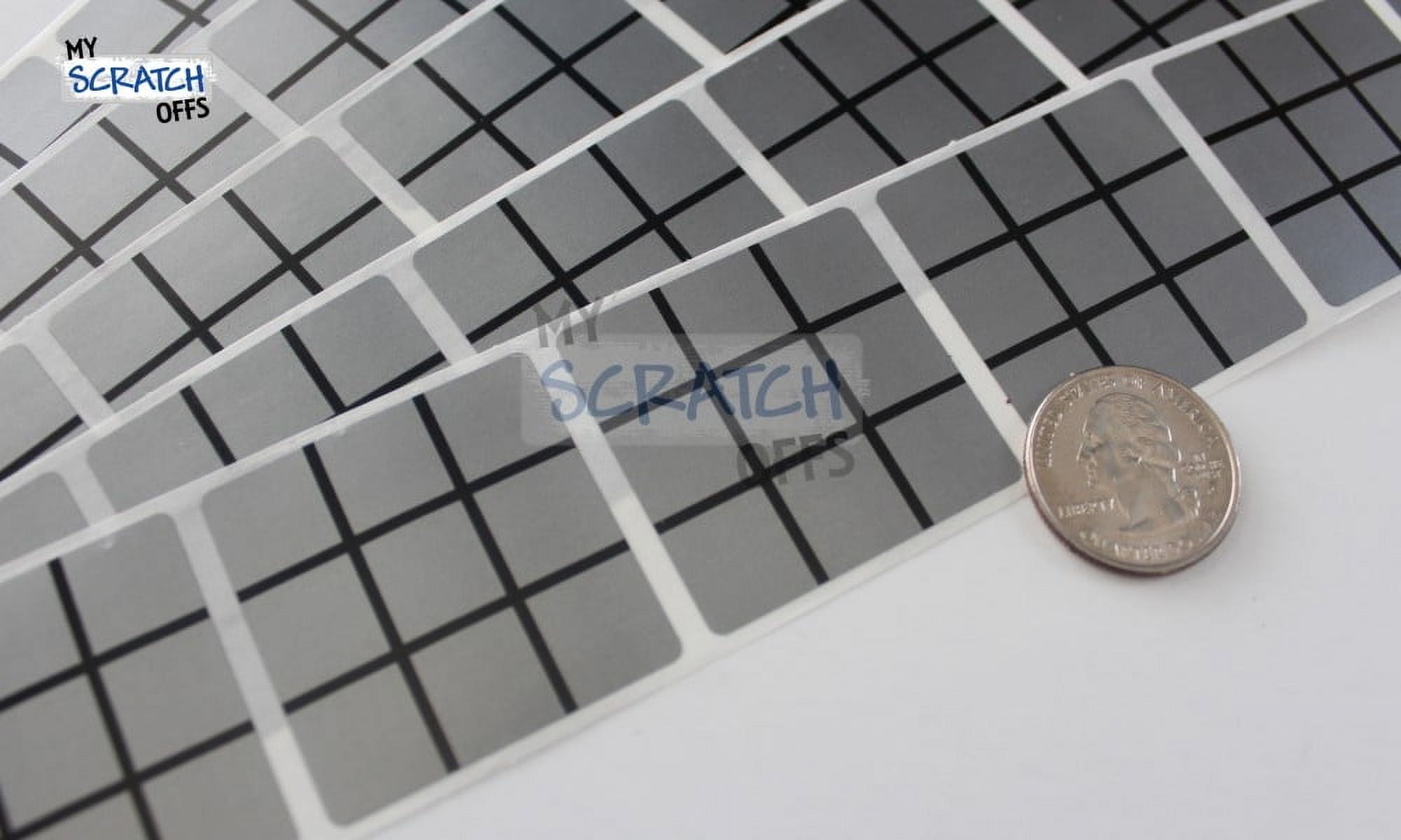 My Scratch Offs 1.5" Silver Square Grid Scratch-off Sticker Labels, 500 ...
