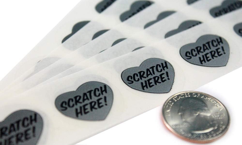 My Scratch Offs 1 Inch Silver Heart with Text Scratch Off Sticker ...
