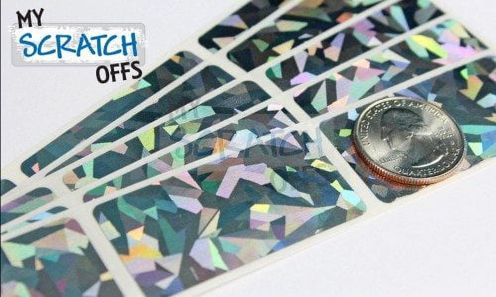 My Scratch Offs 2 x 1 inch Rectangle Hologram Silver Scratch Off ...