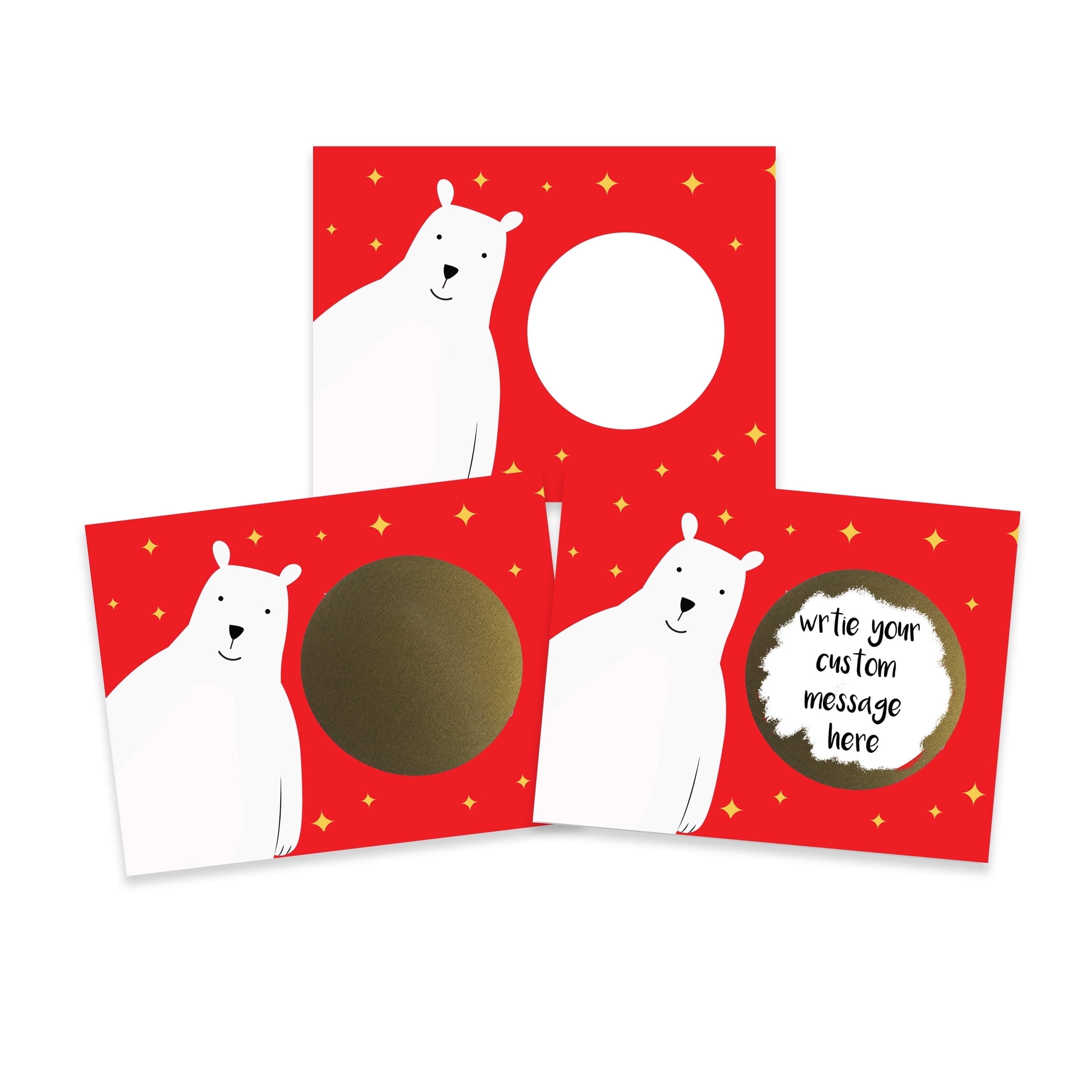 My Scratch Offs Christmas White Polar Bear DIY Scratch-off Note Cards ...