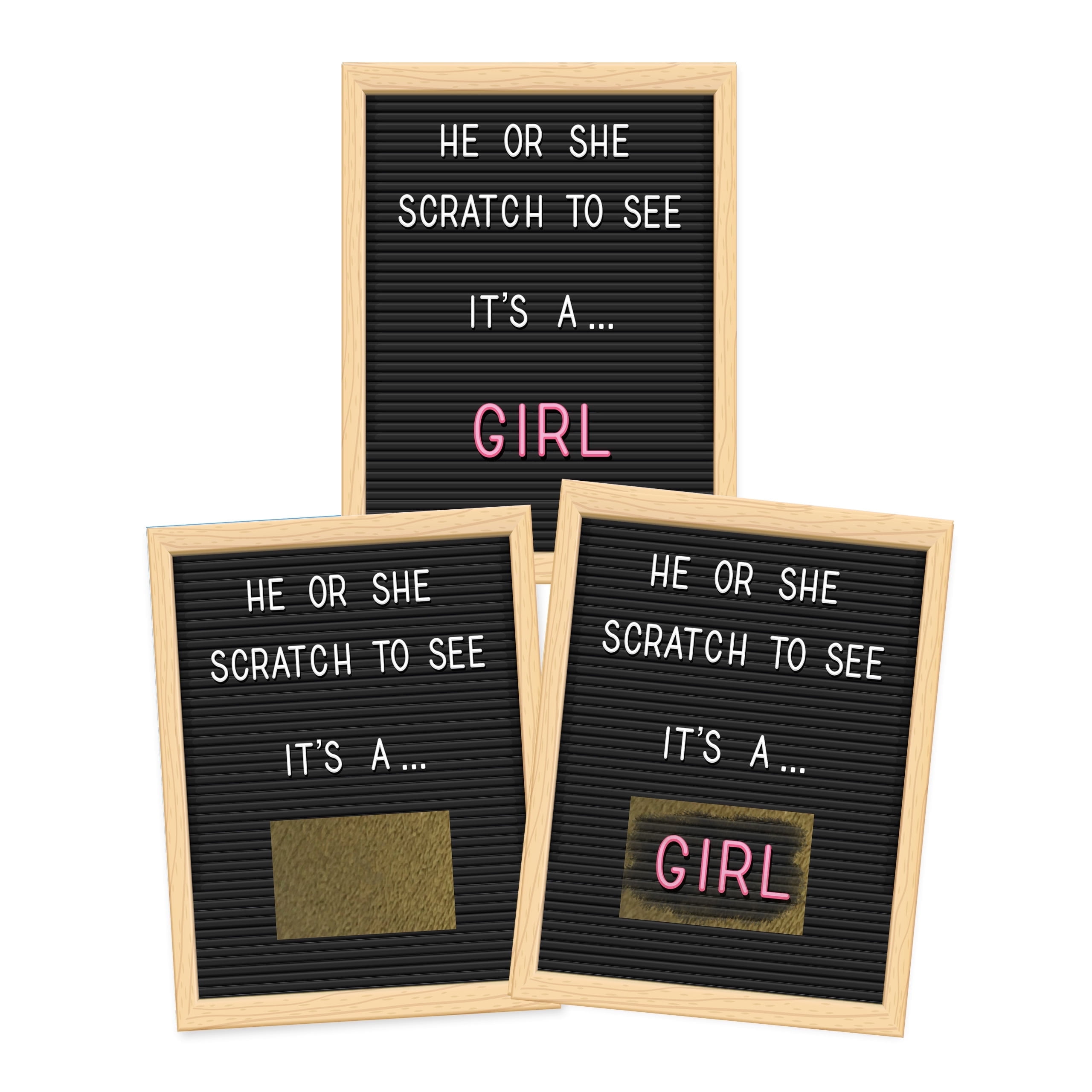 My Scratch Offs It's a Girl! Letter Board Gender Reveal Scratch-off ...