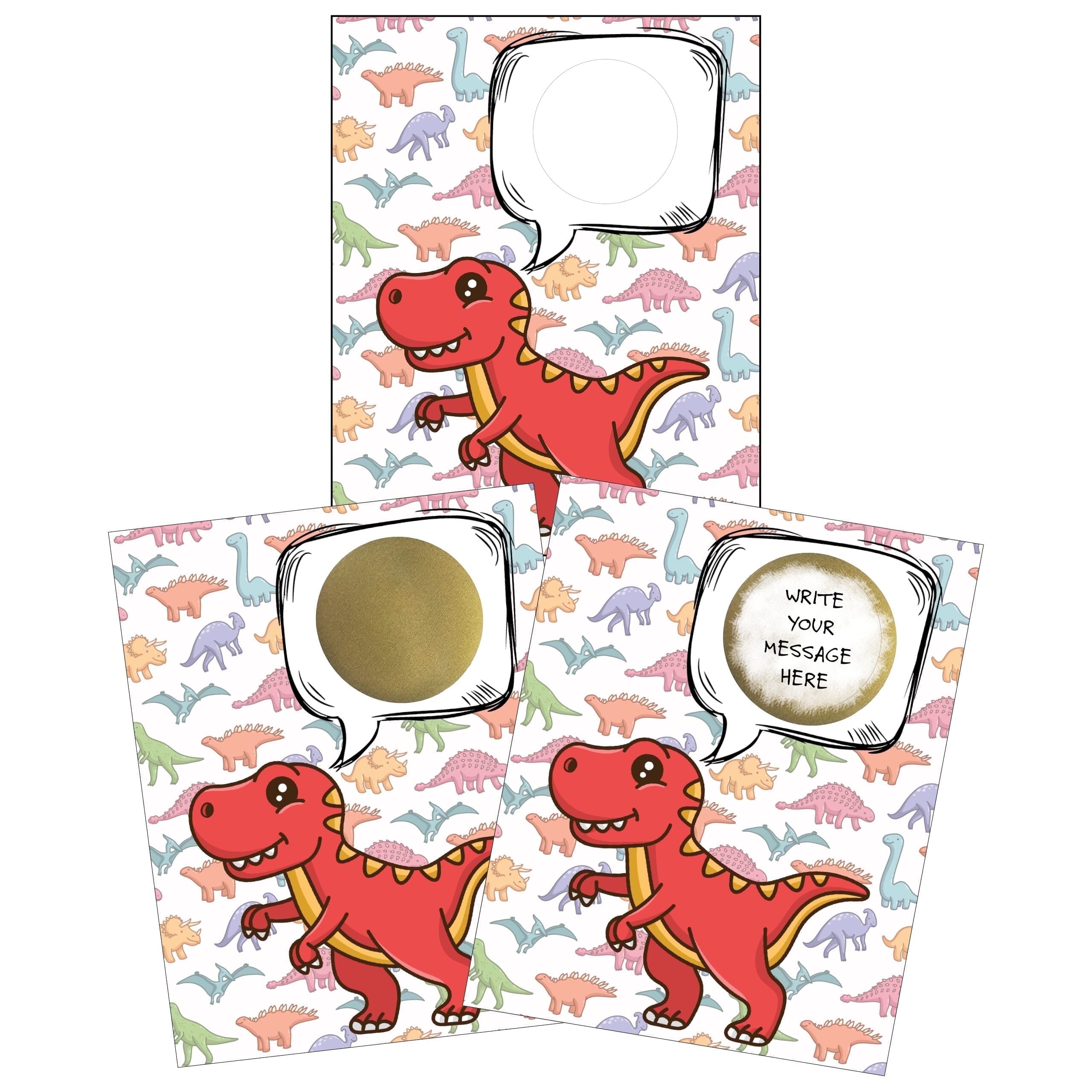 My Scratch Offs Valentine's Day Red Dinosaur Scratch Off Note Cards ...