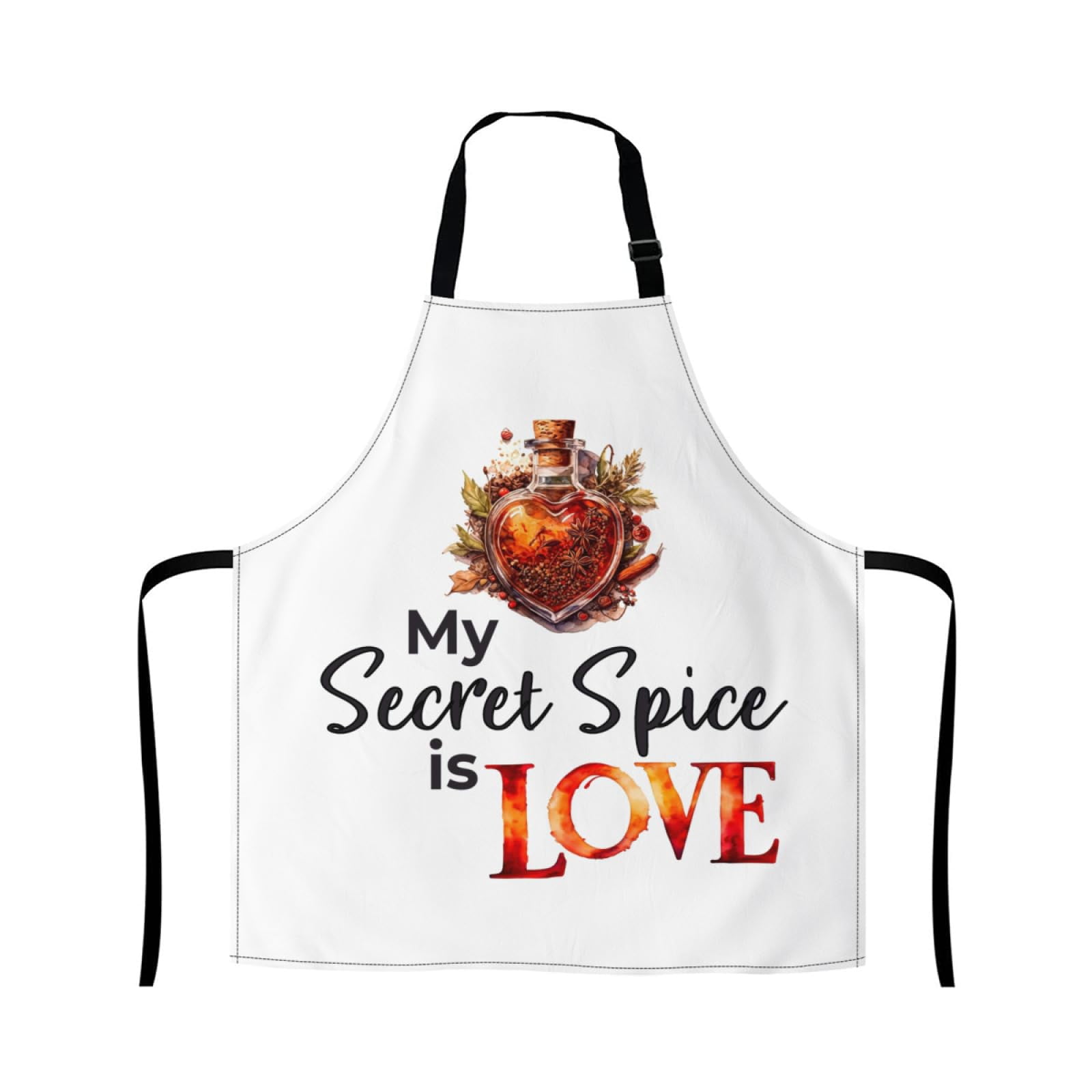 My Secret Spice is Love Cute Apron with Quote Design, Kitchen Apron Mom, Cooking Apron Women ...
