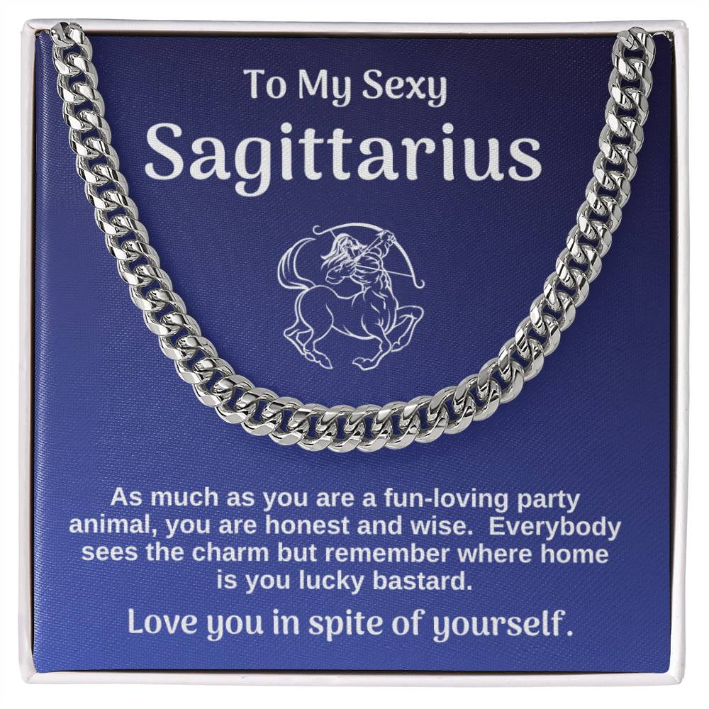 My Sexy Sagittarius Cuban Chain Link Necklace gift from Wife, Cuban ...