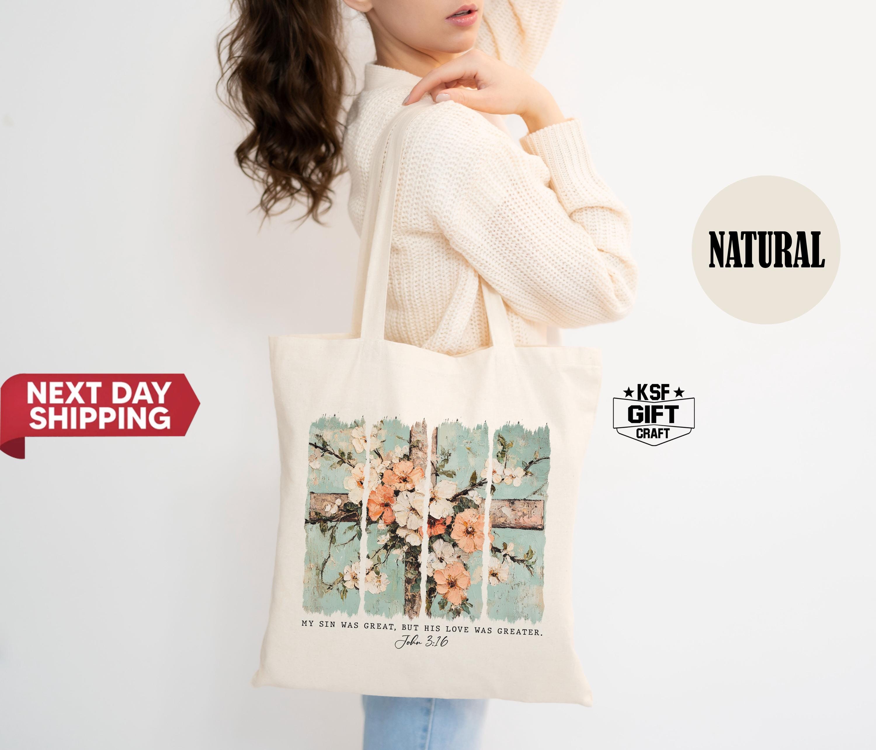 My Sin Was Great But His Love Was Greater Tote Bag - Christian, Bible ...