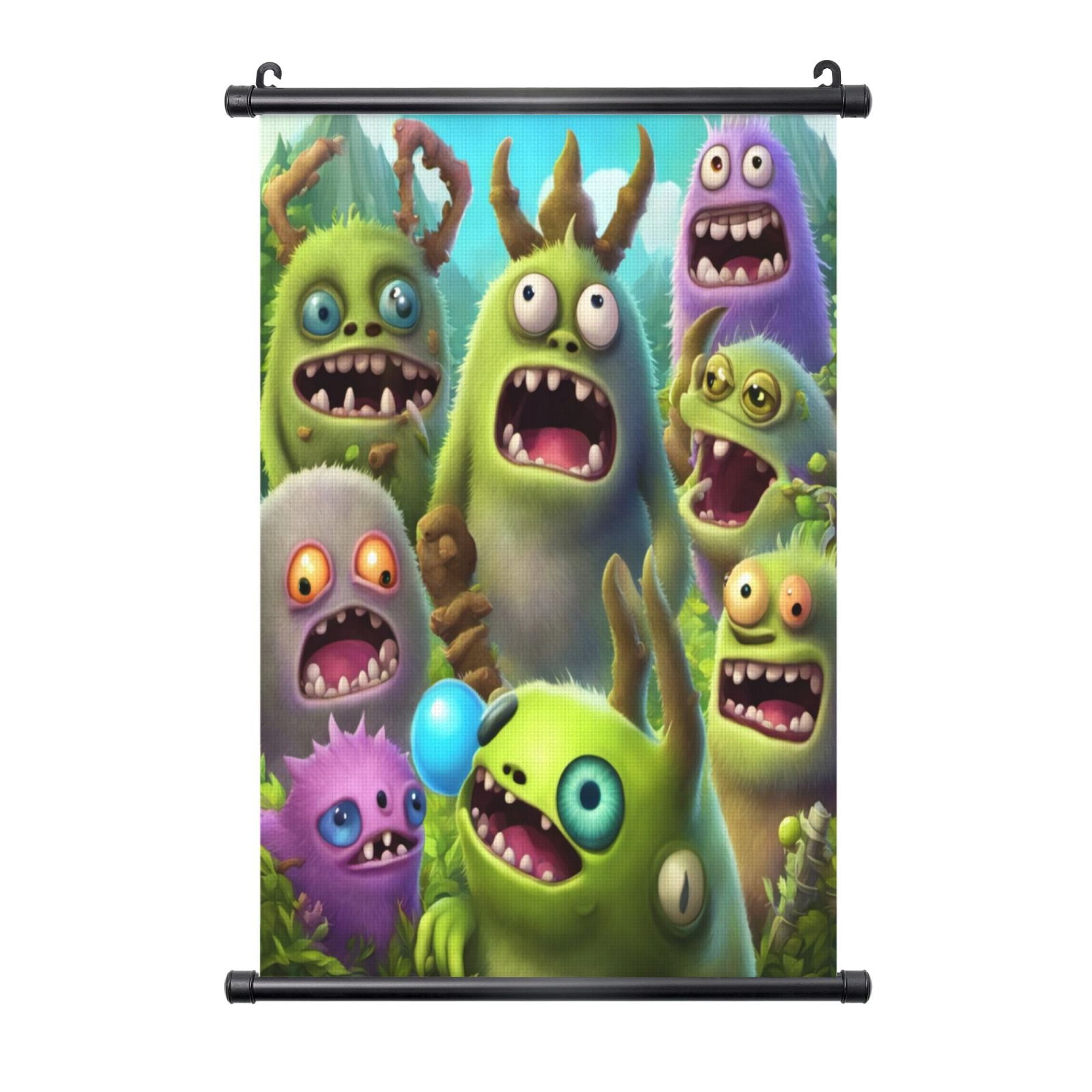 My Singing Monster Hanging Poster, Black Plastic Shaft Wall Hanging ...