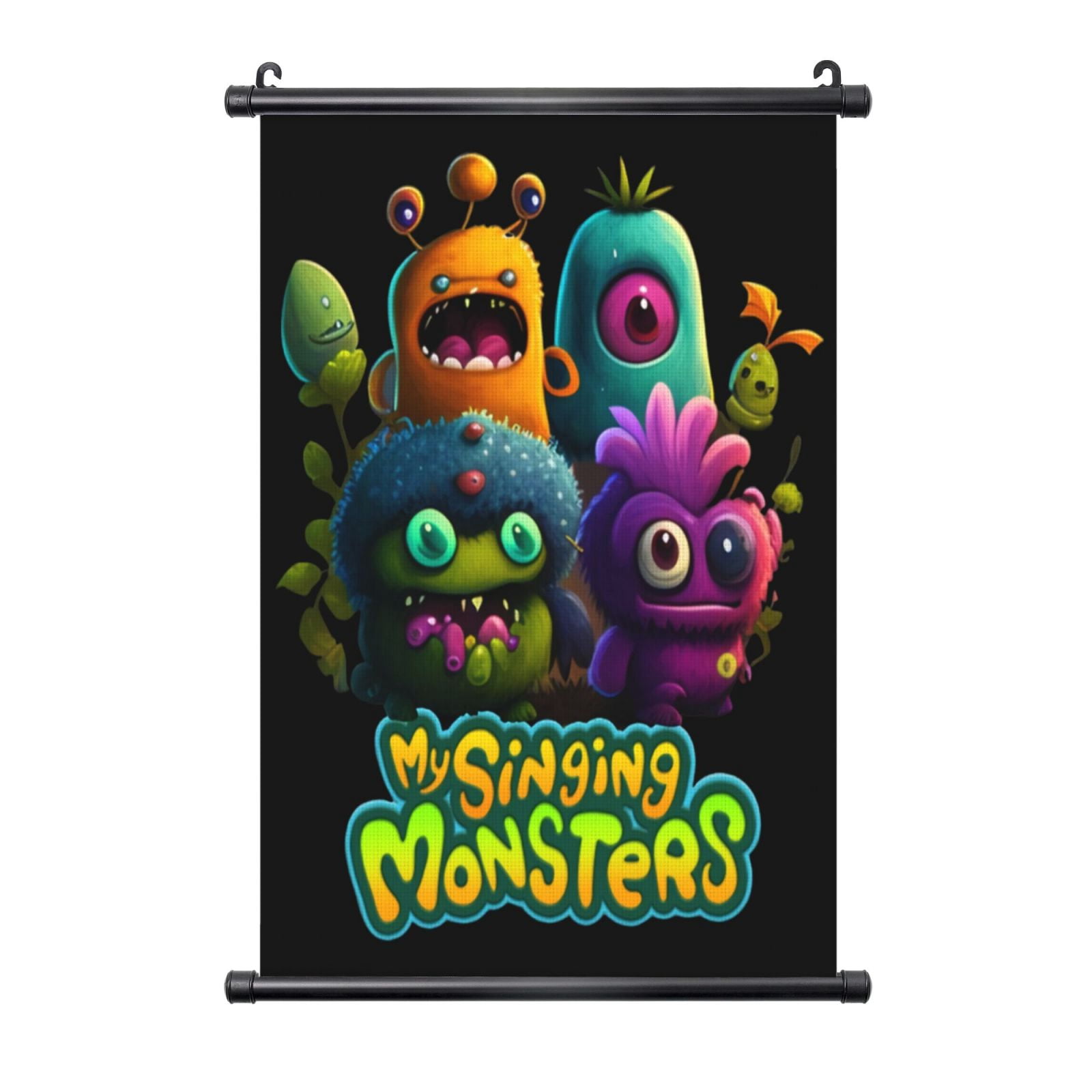 My Singing Monster Hanging Poster, Black Plastic Shaft Wall Hanging ...