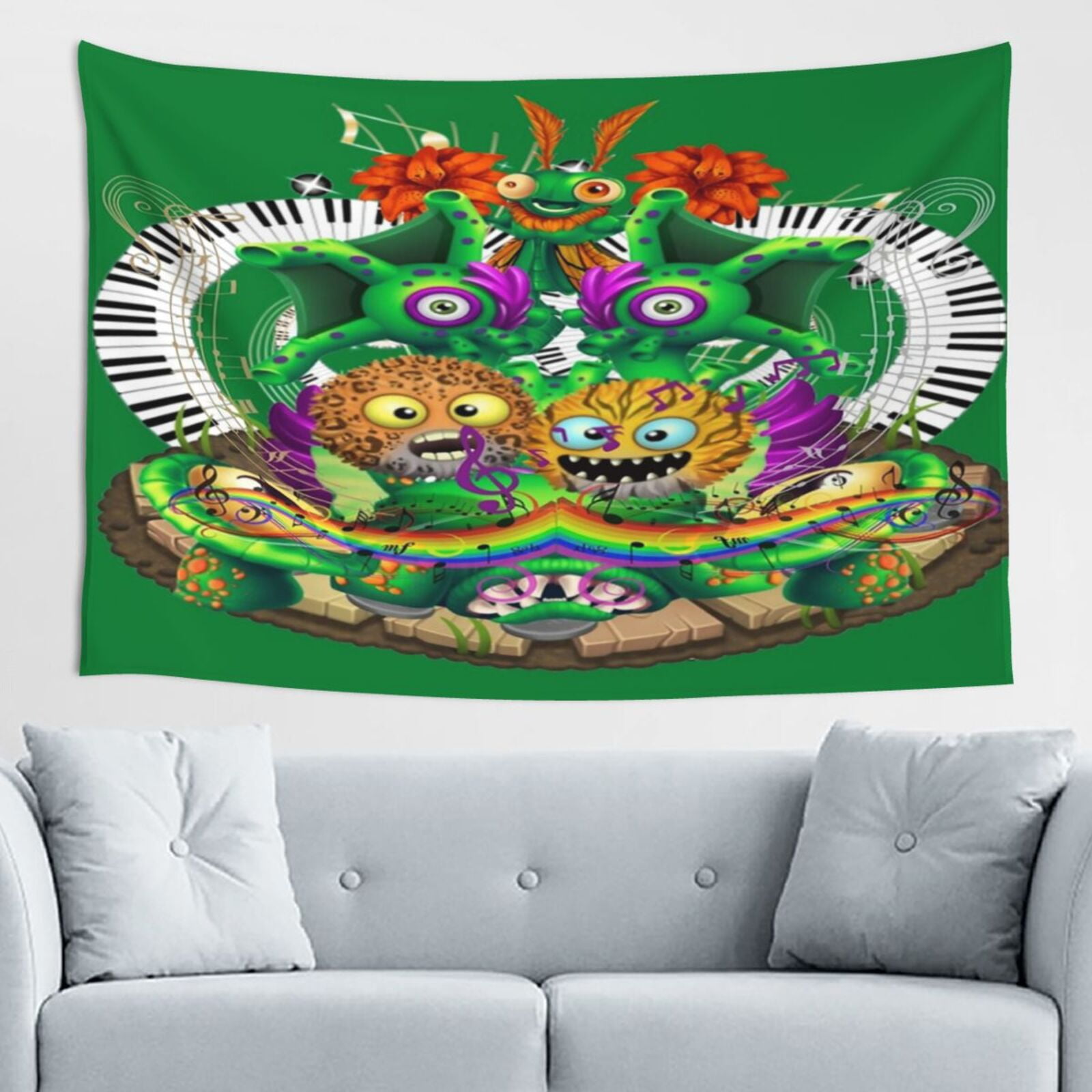 My Singing Monster Tapestry, Aesthetic Tapestries Wall Hanging for ...