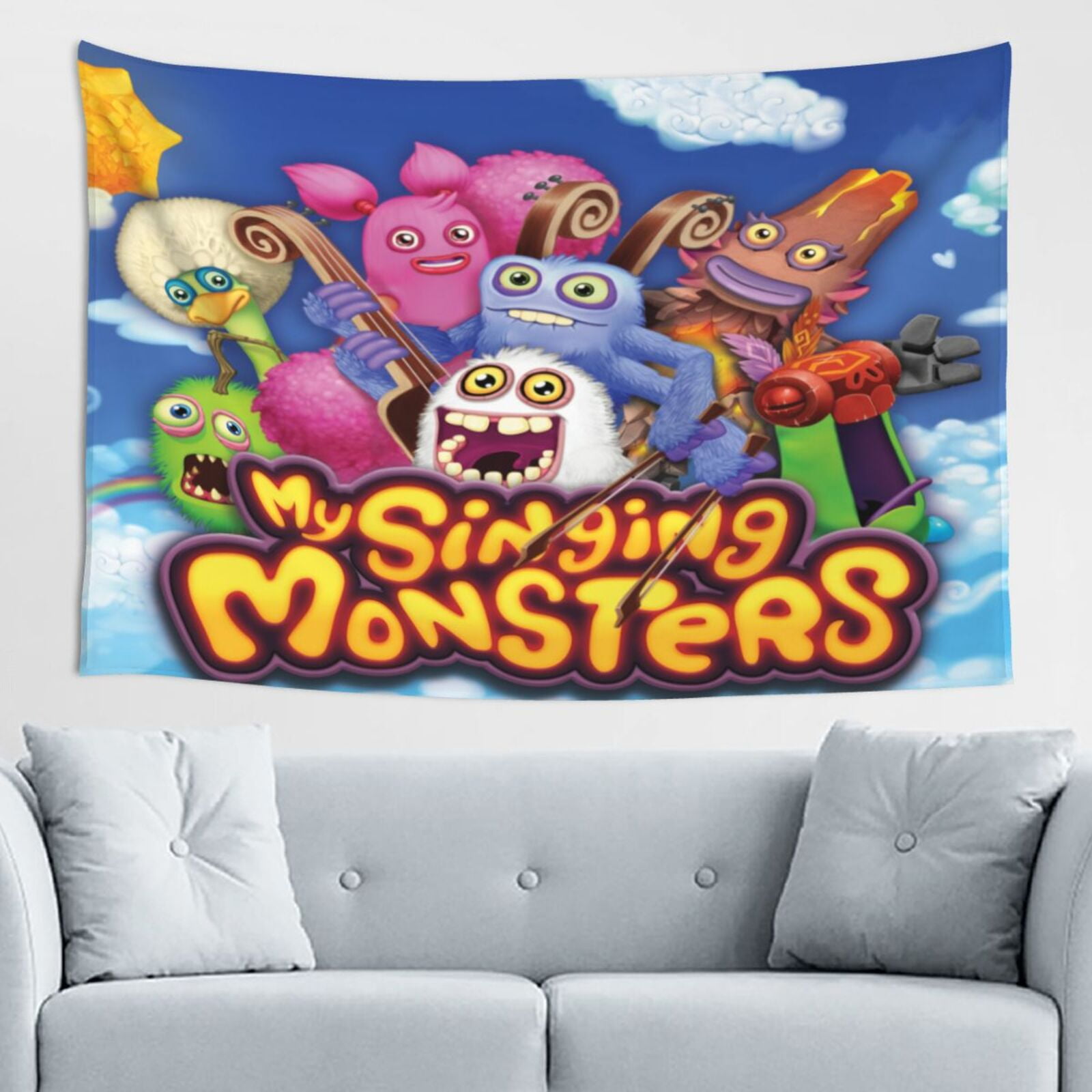 My Singing Monster Tapestry, Aesthetic Tapestries Wall Hanging for ...