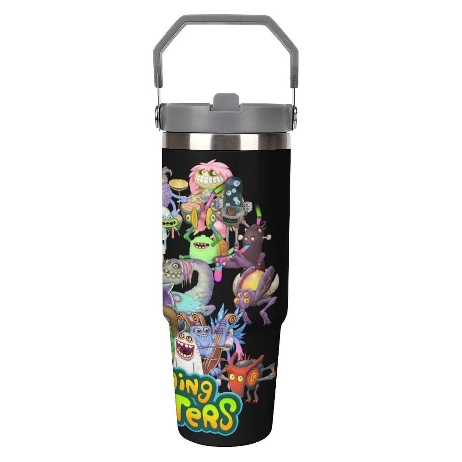 My Singing Monster Tumbler with Lid Straw Top Handle 30oz Leakproof ...