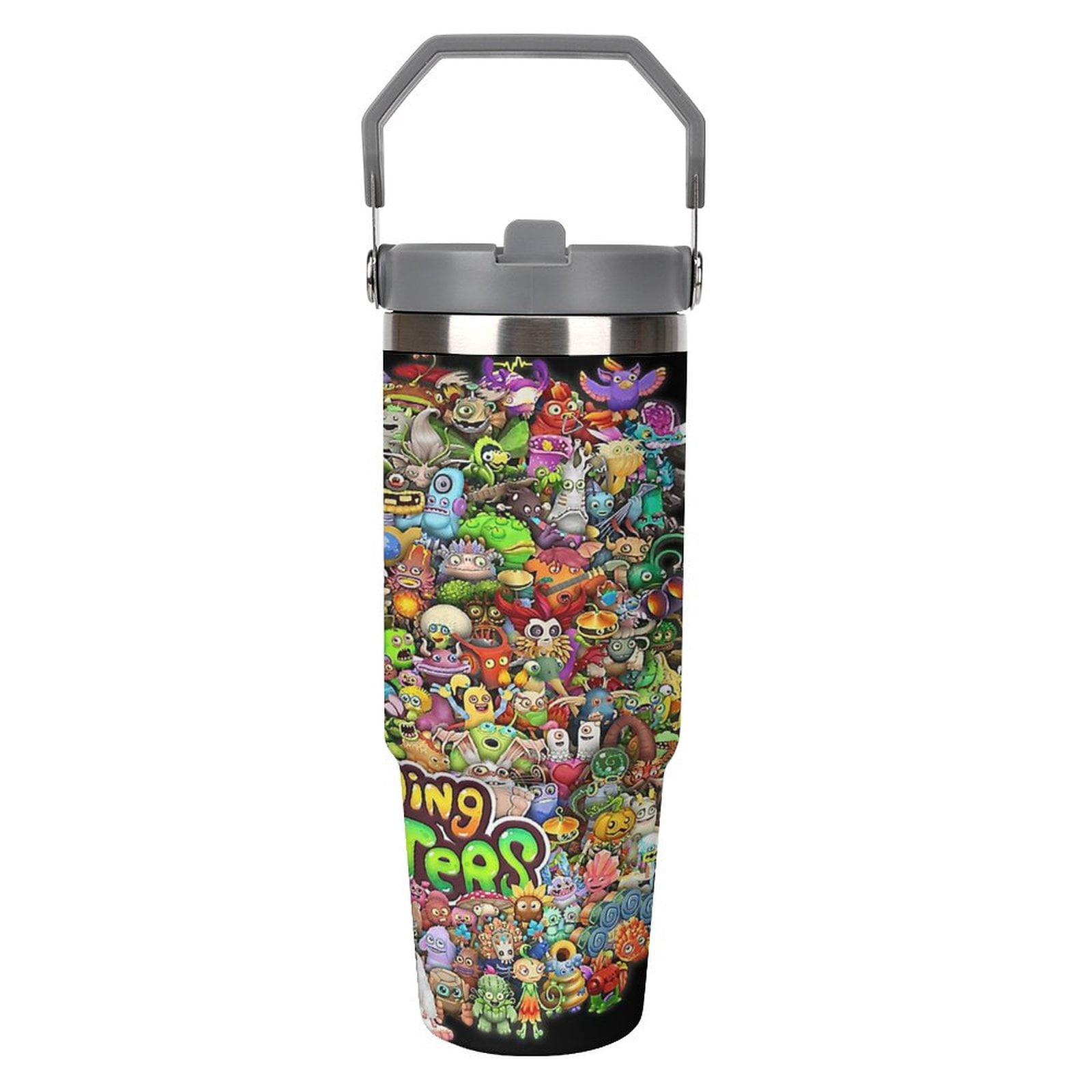 My Singing Monster Tumbler with Lid Straw Top Handle 30oz Leakproof ...
