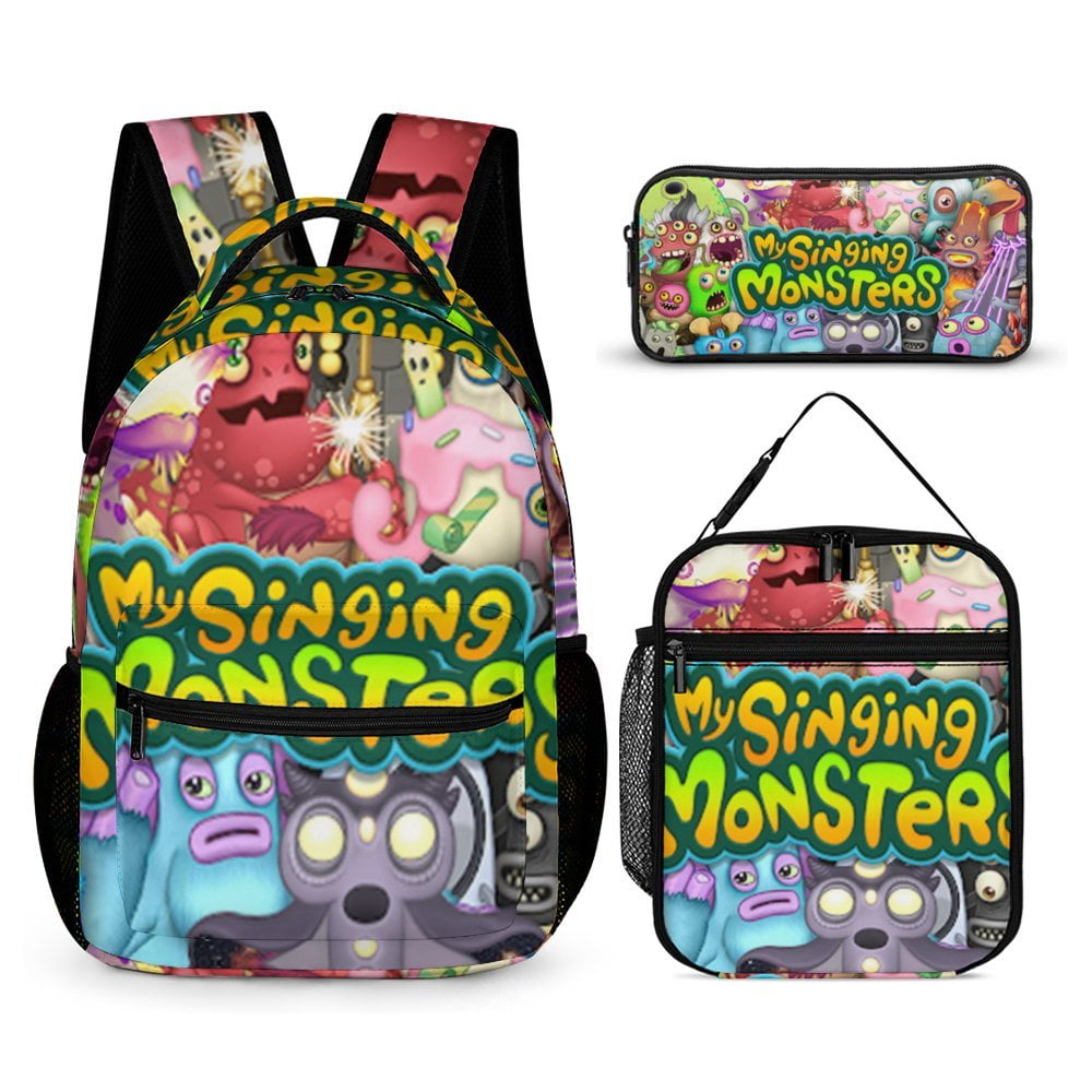 My Singing Monsters 3 Piece Backpack Set School Bag Combination Travel ...