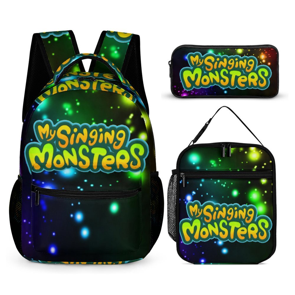 My Singing Monsters 3 Piece Backpack Set School Bag Combination Travel ...