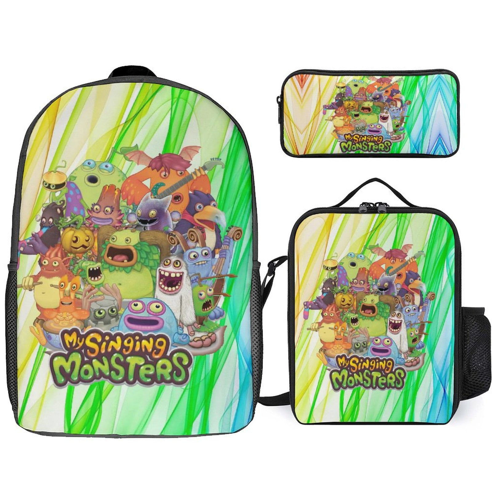 My Singing Monsters Backpack 3 Piece Set Laptop Work Backpack Lunch Bag ...