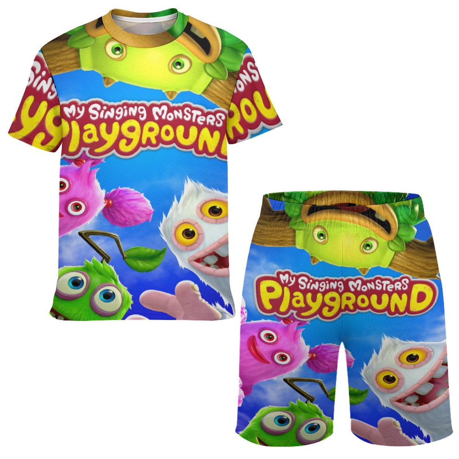 My Singing Monsters Boys Girls Short Sleeve Mesh T-Shirt And Shorts ...