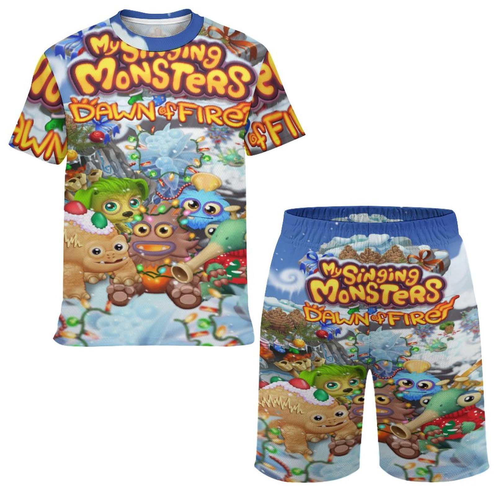 My Singing Monsters Boys Girls Short Sleeve Mesh T-Shirt And Shorts ...