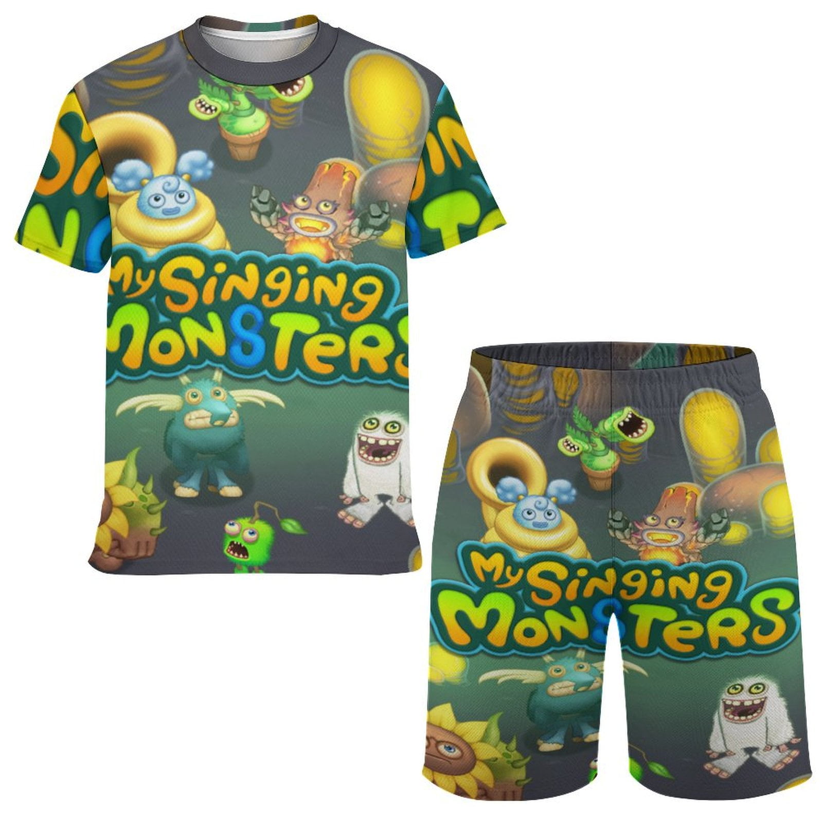 My Singing Monsters Boys Girls Short Sleeve Mesh T-Shirt And Shorts ...