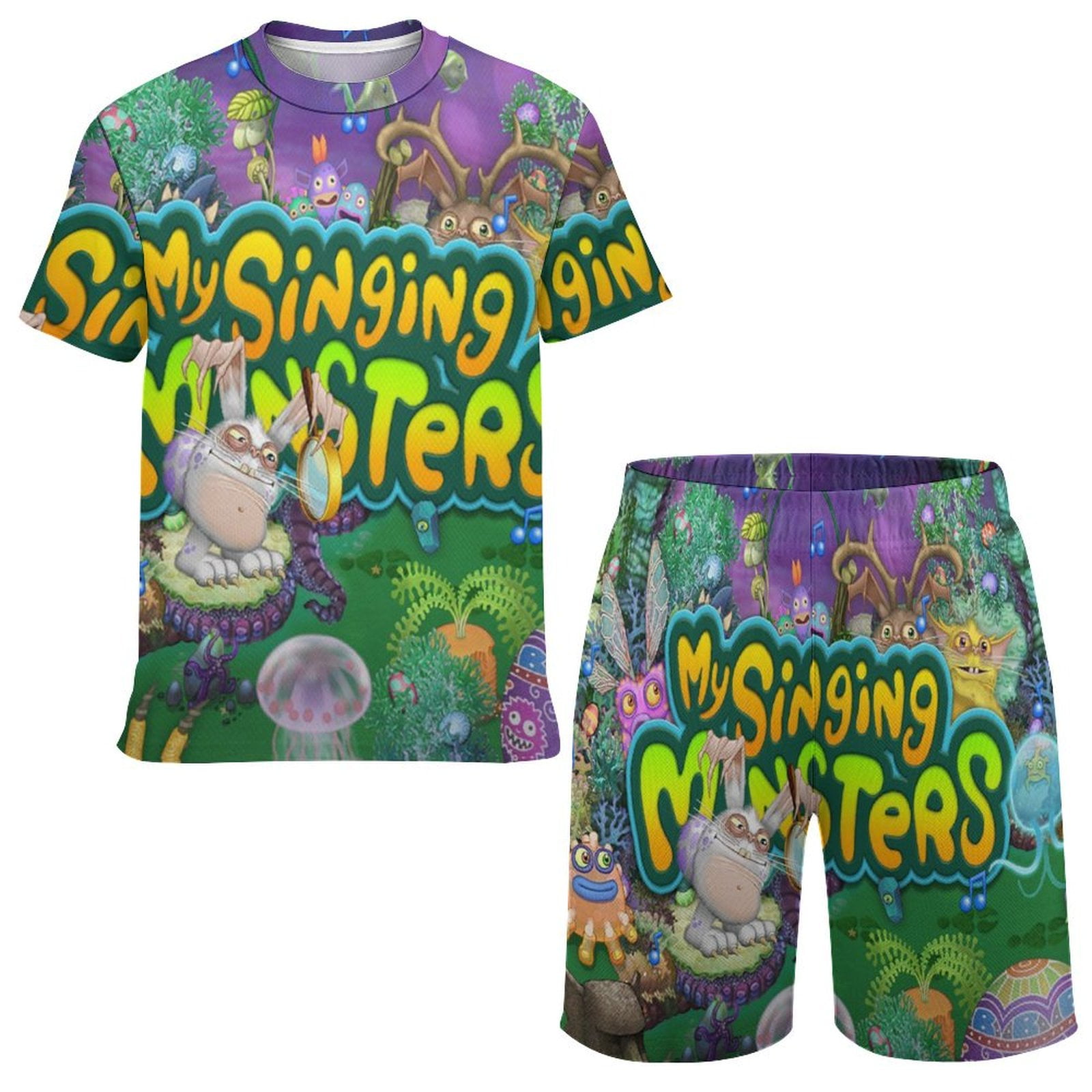 My Singing Monsters Boys Girls Short Sleeve Mesh T-Shirt And Shorts ...