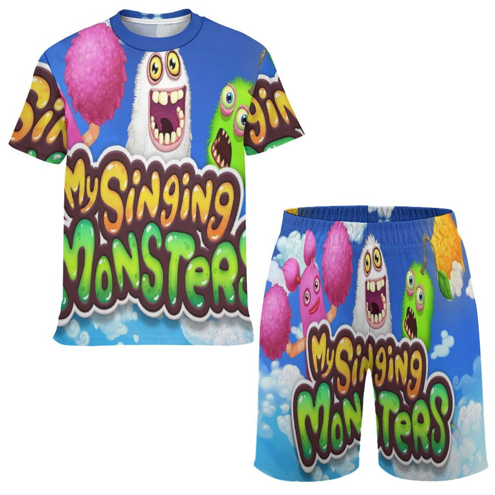 My Singing Monsters Boys Girls Short Sleeve Mesh T-Shirt And Shorts ...