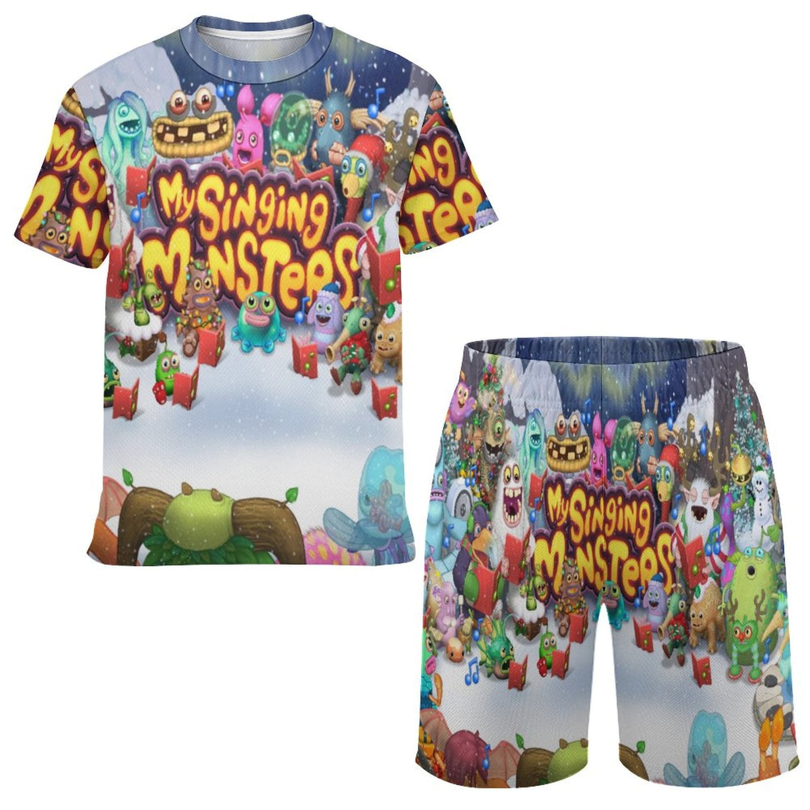 My Singing Monsters Boys Girls Short Sleeve Mesh T-Shirt And Shorts Outfit Set Summer Clothes ...