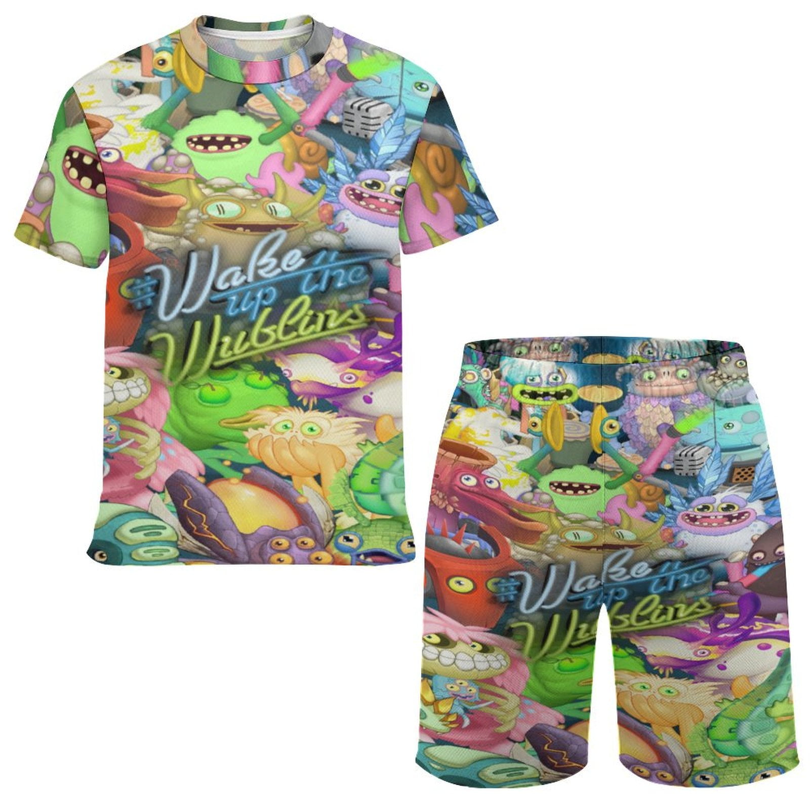 My Singing Monsters Boys Girls Short Sleeve Mesh T-Shirt And Shorts ...
