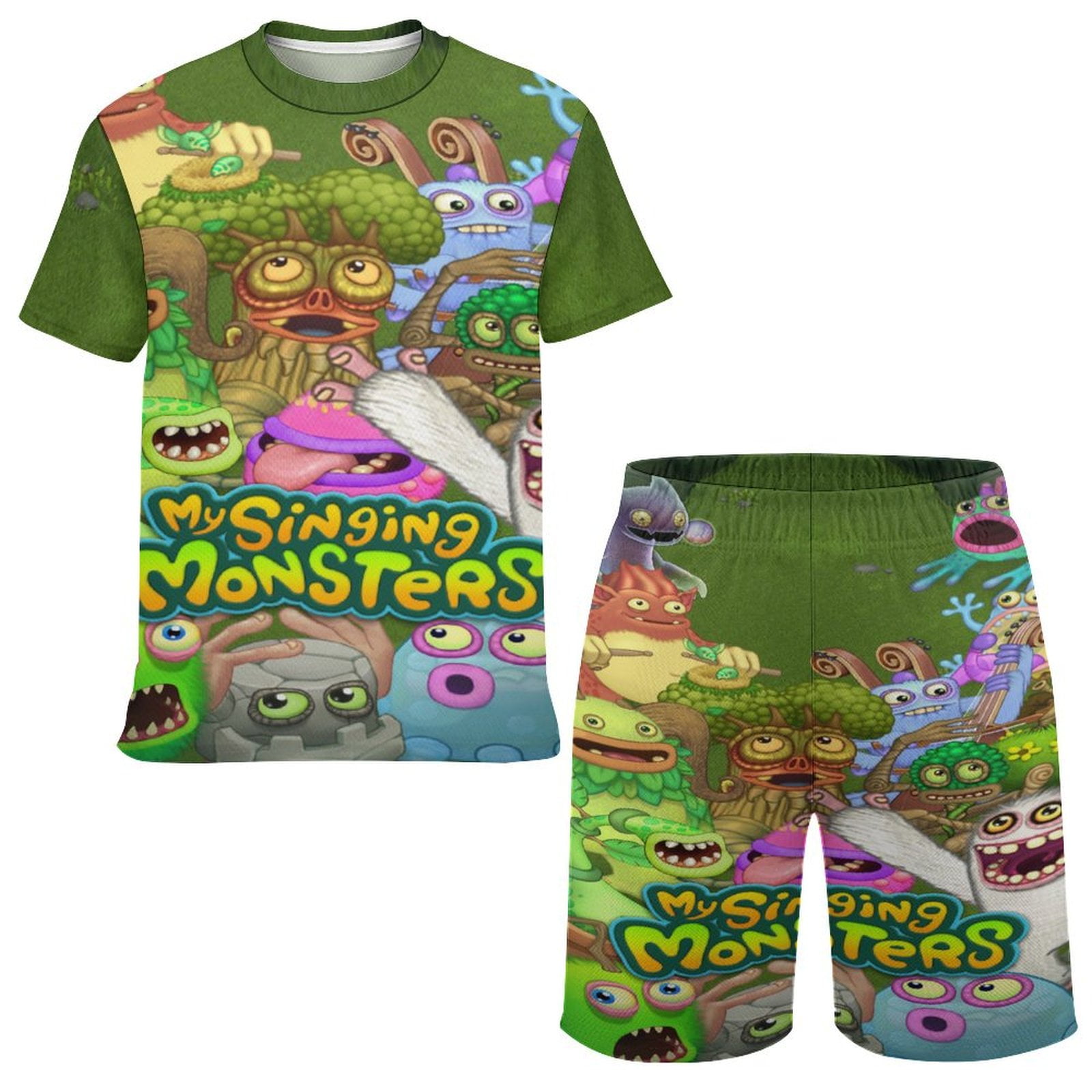 My Singing Monsters Boys Girls Short Sleeve Mesh T-Shirt And Shorts ...
