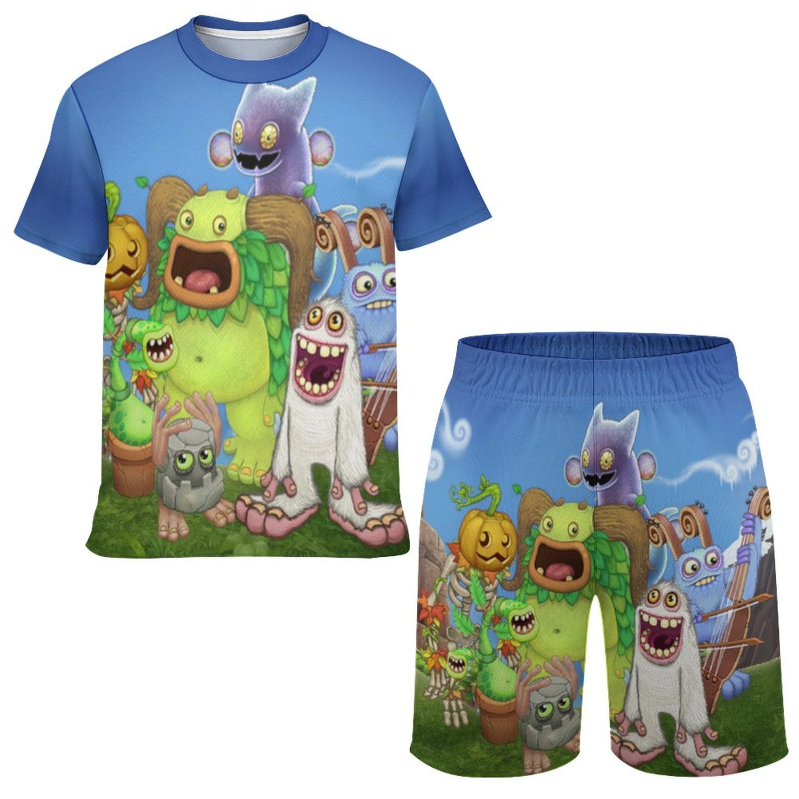 My Singing Monsters Boys Girls Short Sleeve Mesh T-Shirt And Shorts ...