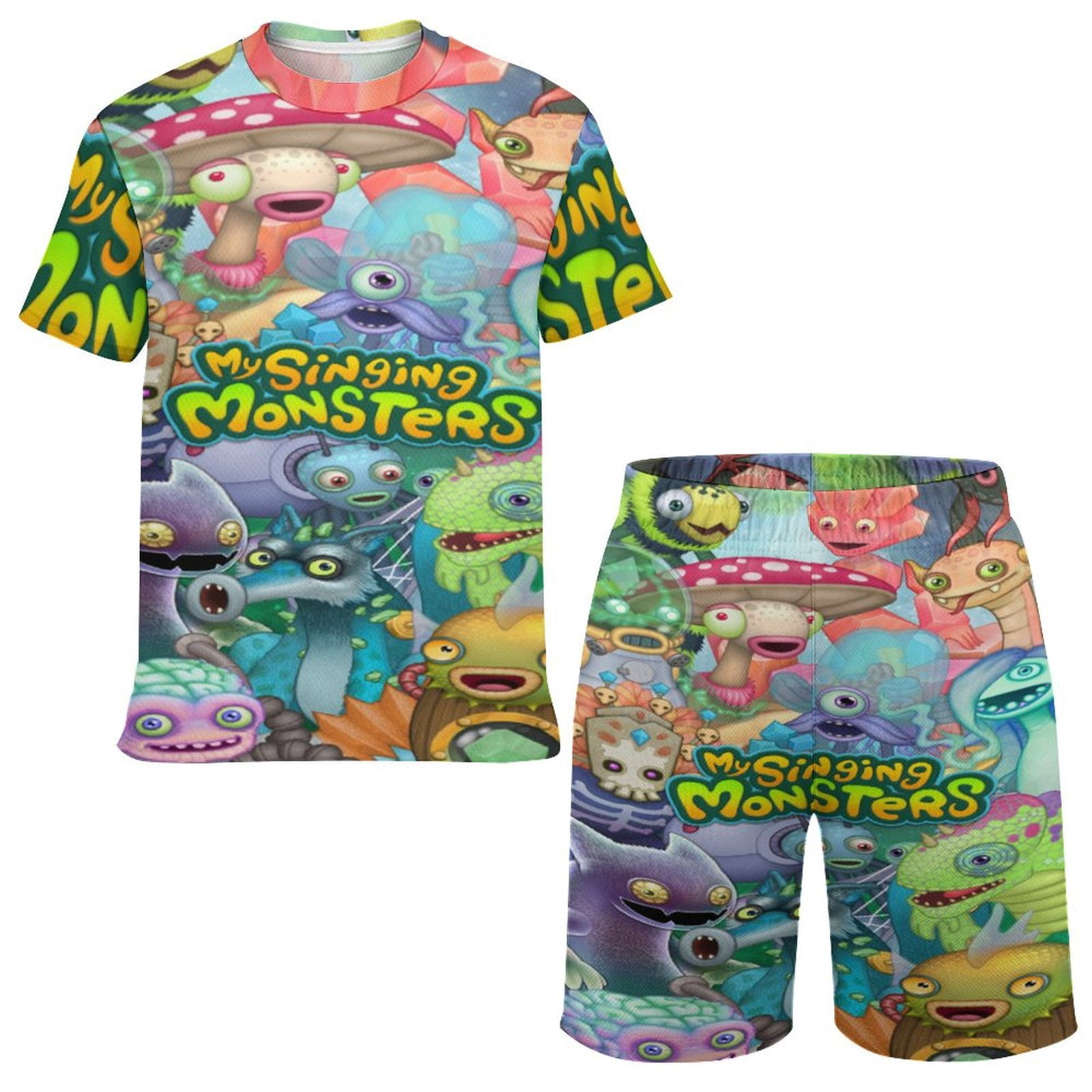 My Singing Monsters Boys Girls Short Sleeve Mesh T-Shirt And Shorts ...