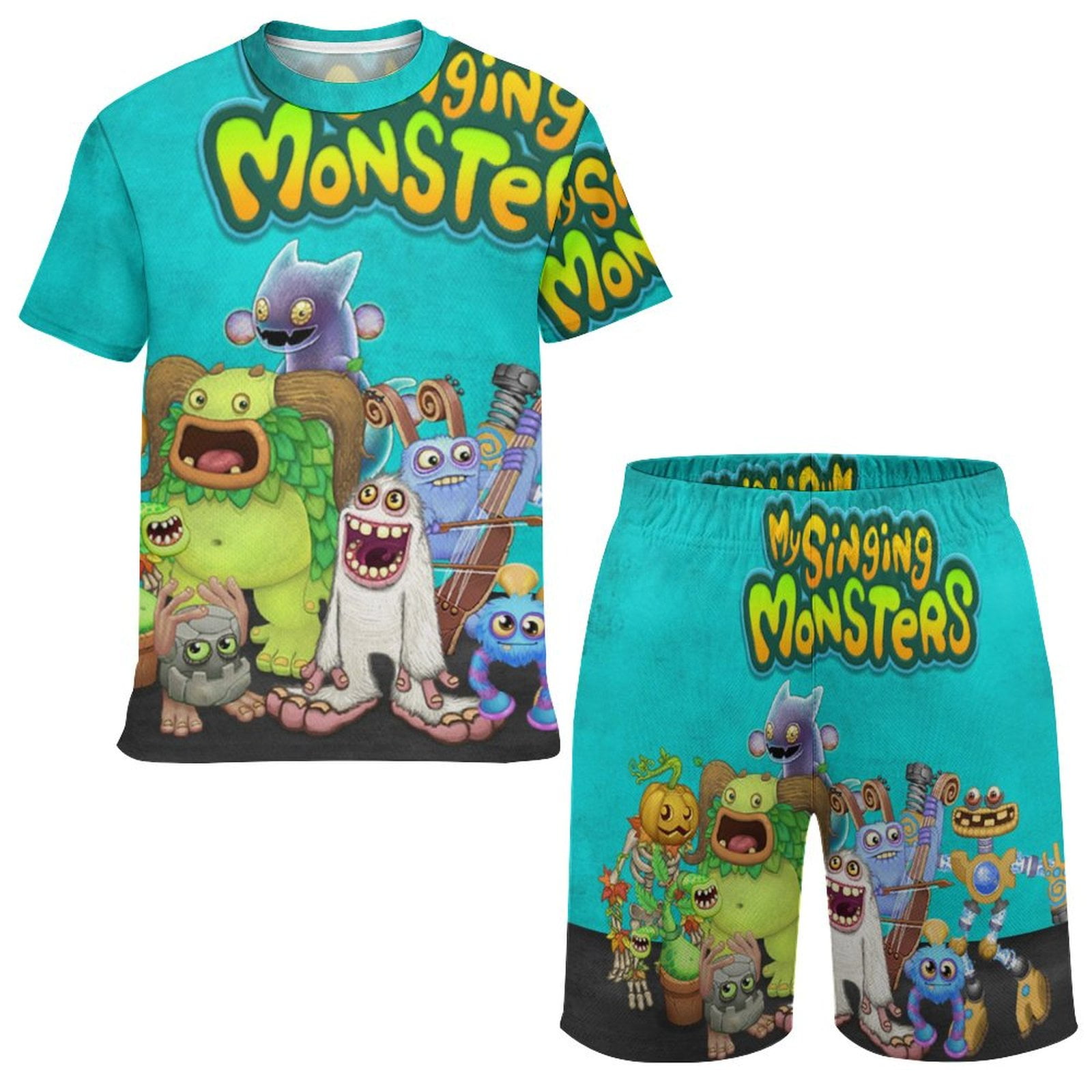 My Singing Monsters Boys Girls Short Sleeve Mesh T-Shirt And Shorts ...