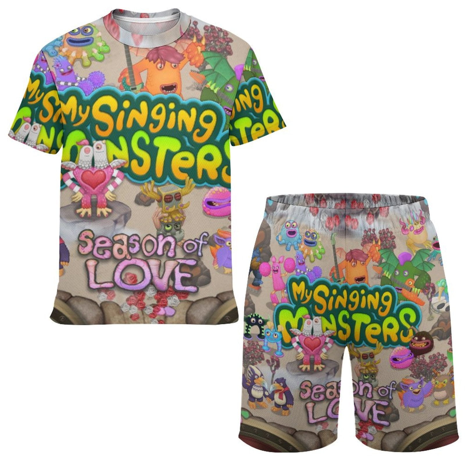 My Singing Monsters Boys Girls Short Sleeve Mesh T-Shirt And Shorts ...