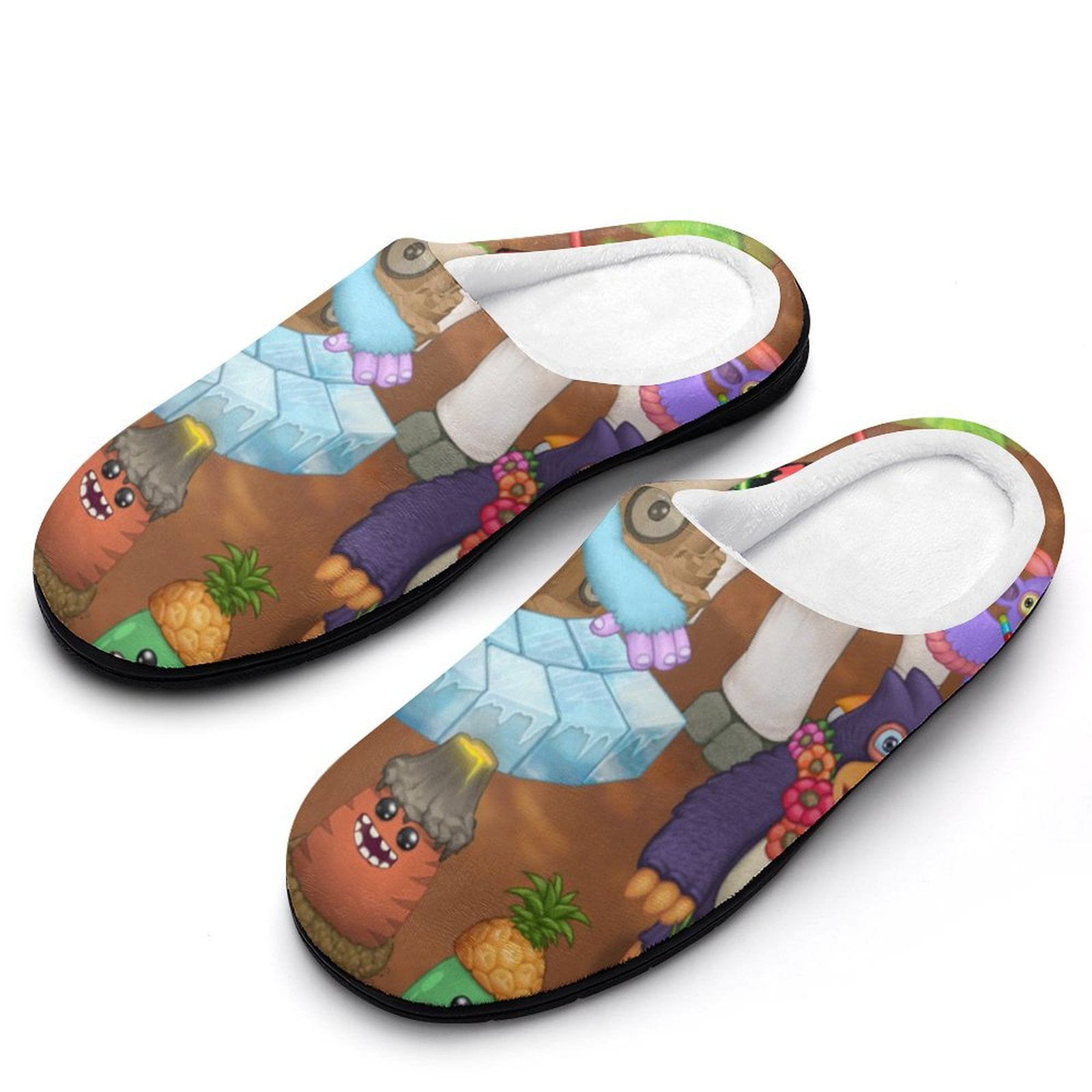 My Singing Monsters Breeding Men's Fuzzy Slippers House Open Back ...