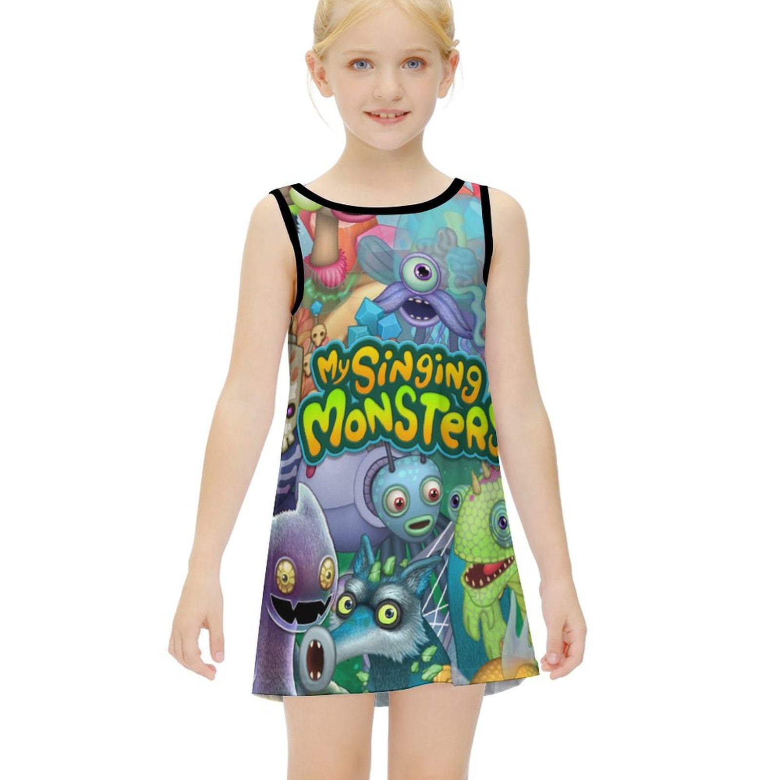 My Singing Monsters Children's Sleeveless Dress 3D Printed Classical ...