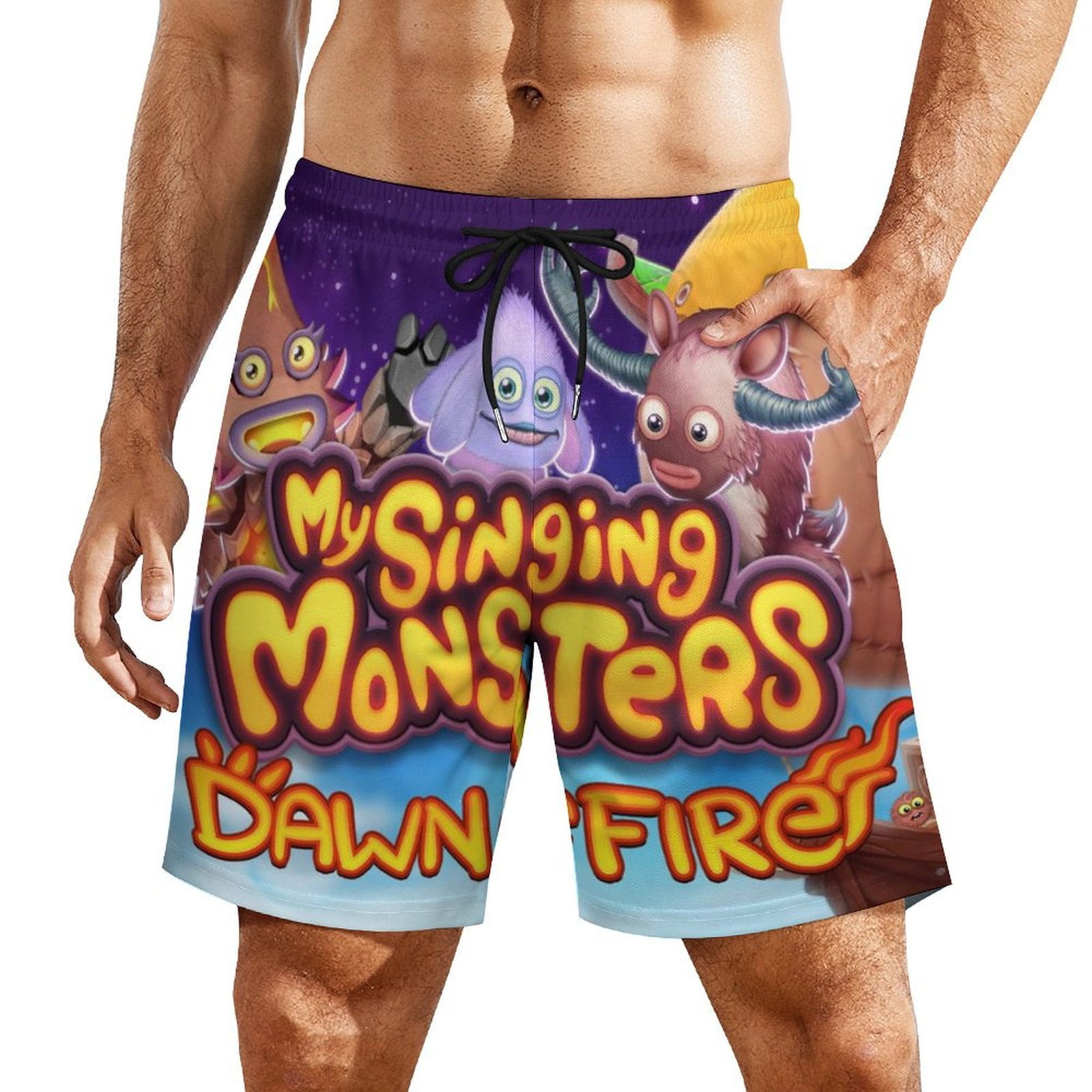 My Singing Monsters Dawn of Fire Game Mens Board Shorts Summer Swim ...