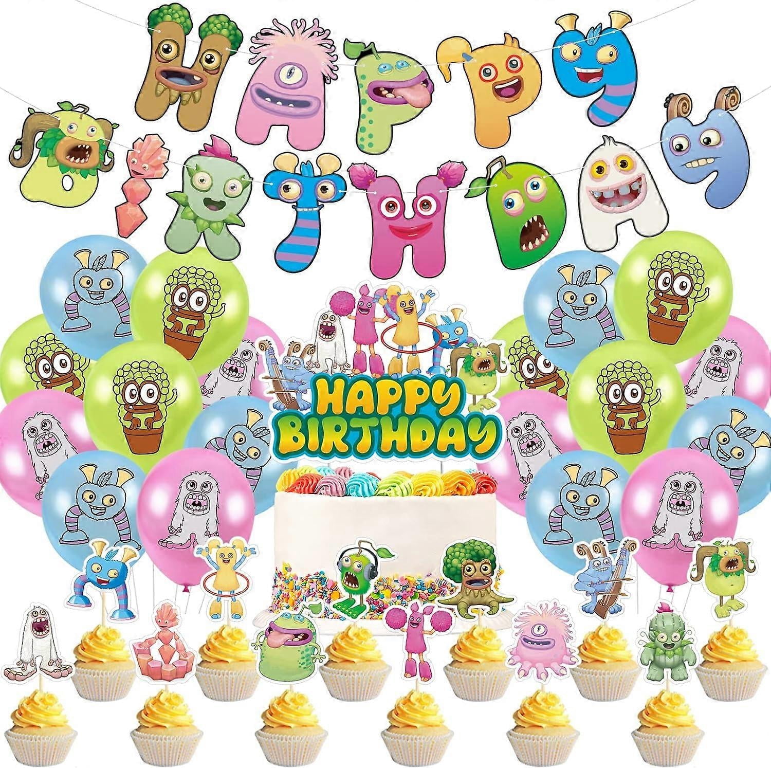 My Singing Monsters Party Supplies: Banner, Balloons, Cake Toppers for ...