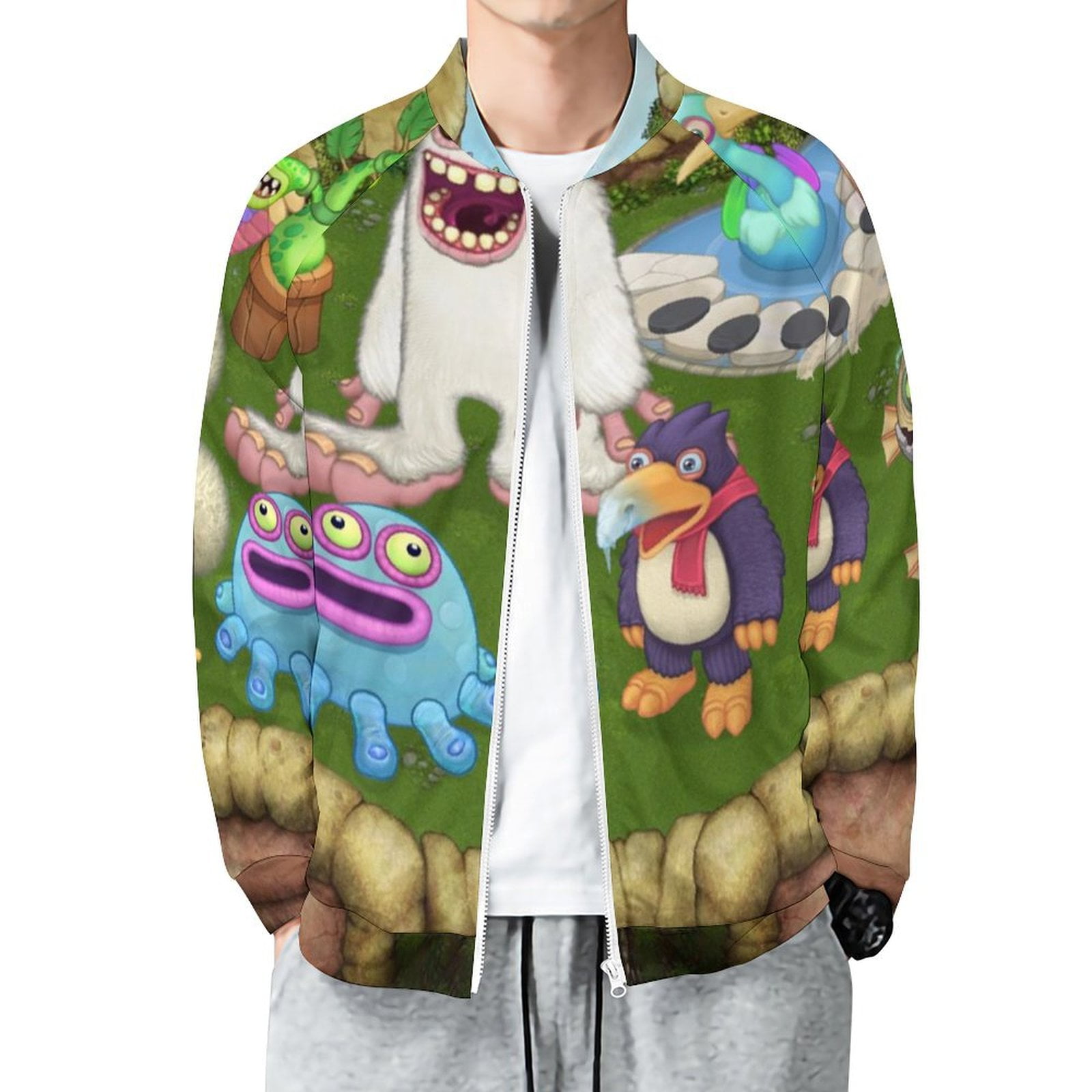 My Singing Monsters Plant Island Fashion Jacket Mens Windbreaker Coat ...