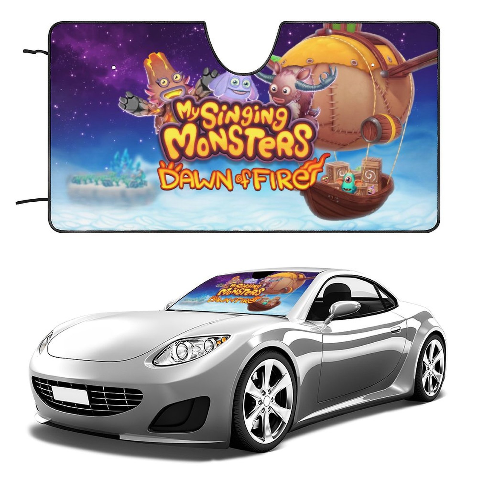 My Singing Monsters Windshield Sun Shade, Front Foldable Windshield ...
