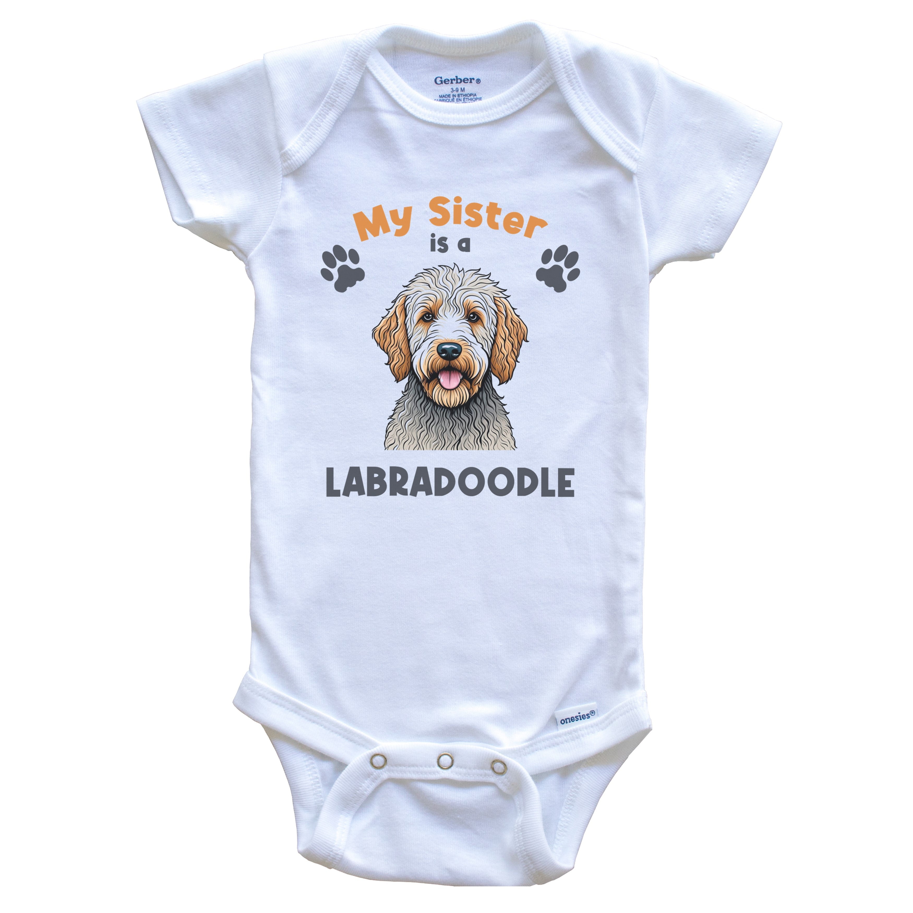 My Sister is a Labradoodle Cute Dog Breed Baby Bodysuit, 3-6 months ...