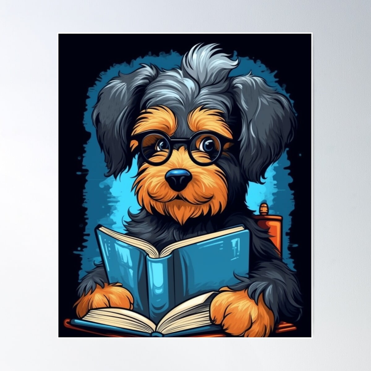 My Smart Dog Reading. Nice Gift For Lovers Of Books And Dogs. Poster ...