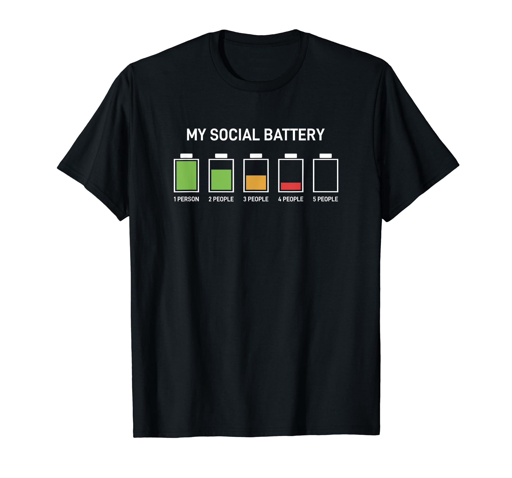 My Social Battery - Funny Antisocial Sarcastic Humor Gift T-Shirt ...