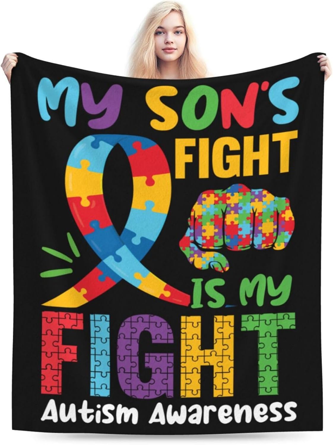 My Son s Fight is My Fight Throw Blanket for Couch 60"x50" Super Soft ...