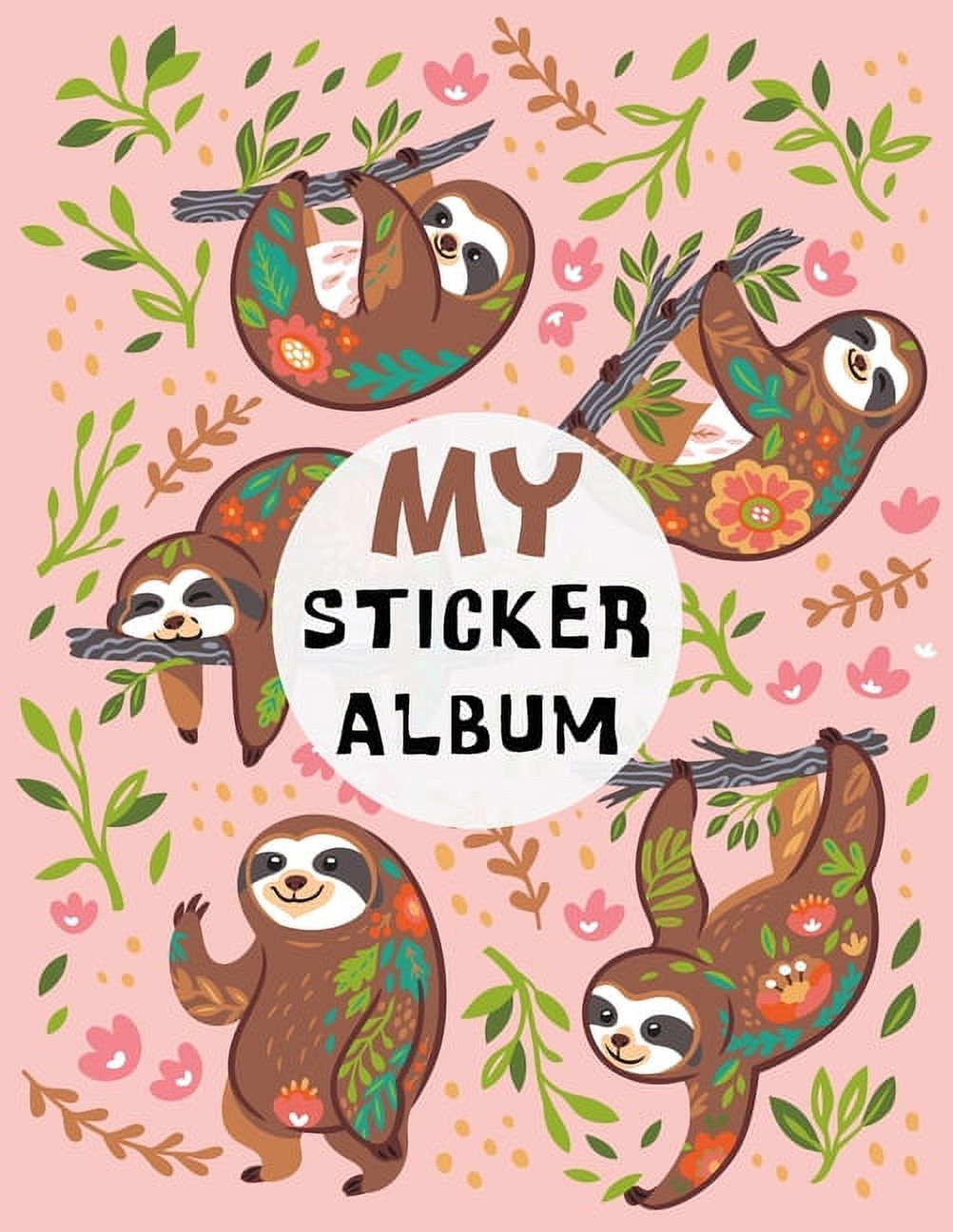 My Sticker Album: Silly Sloth in Floral Ornament Sticker Album For ...