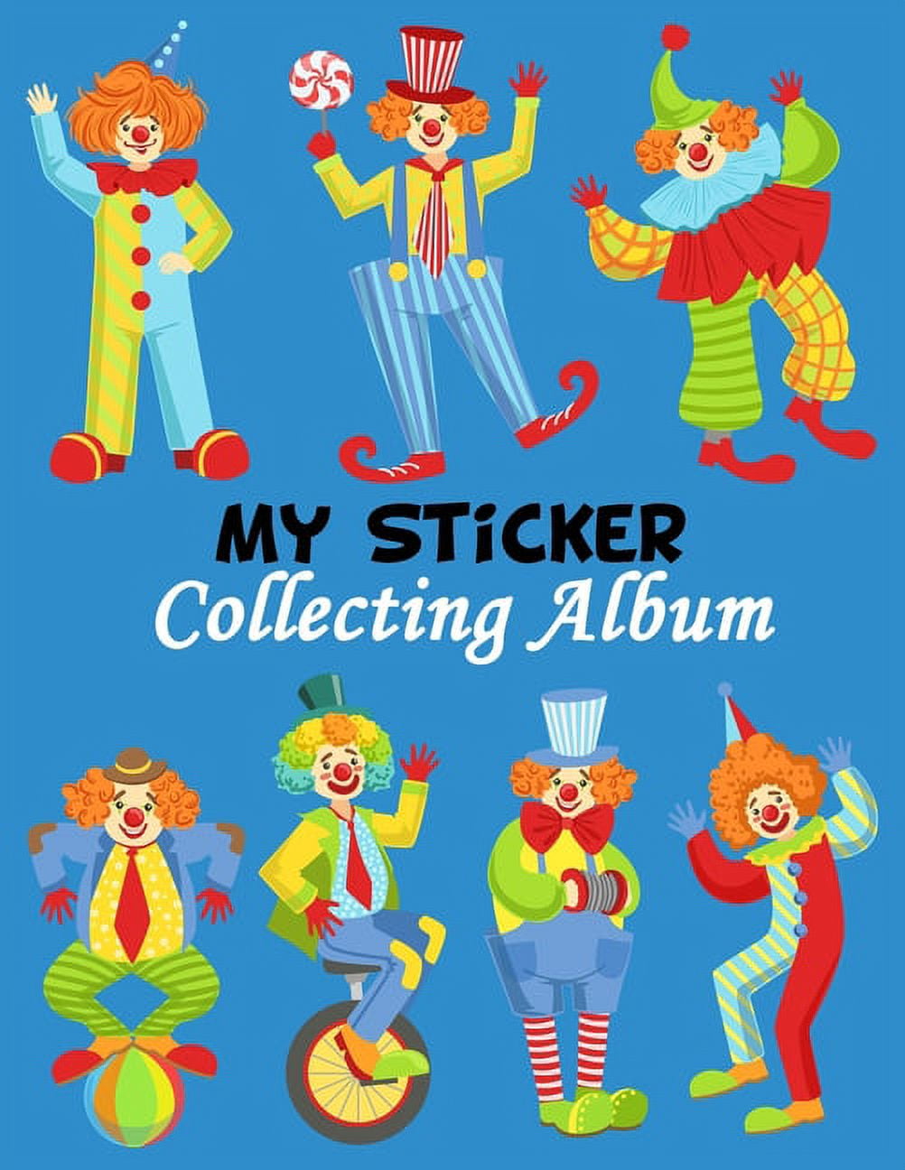 My Sticker Collecting Album: Colorful Friendly Clown Characters Album ...